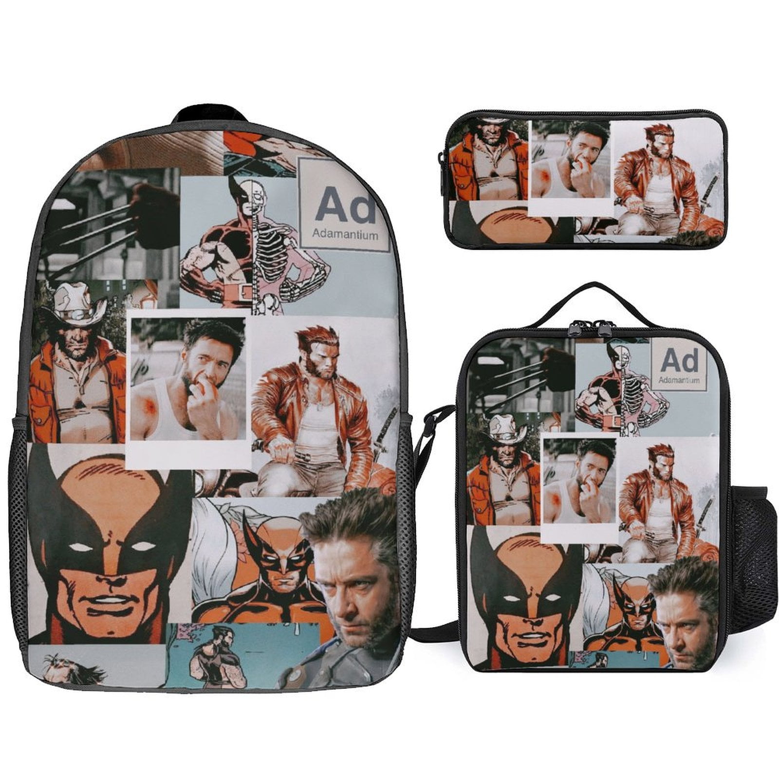 3 Piece Casual Shoulder Bag, Hugh Jackman Wolverine Backpack Set Travel ...