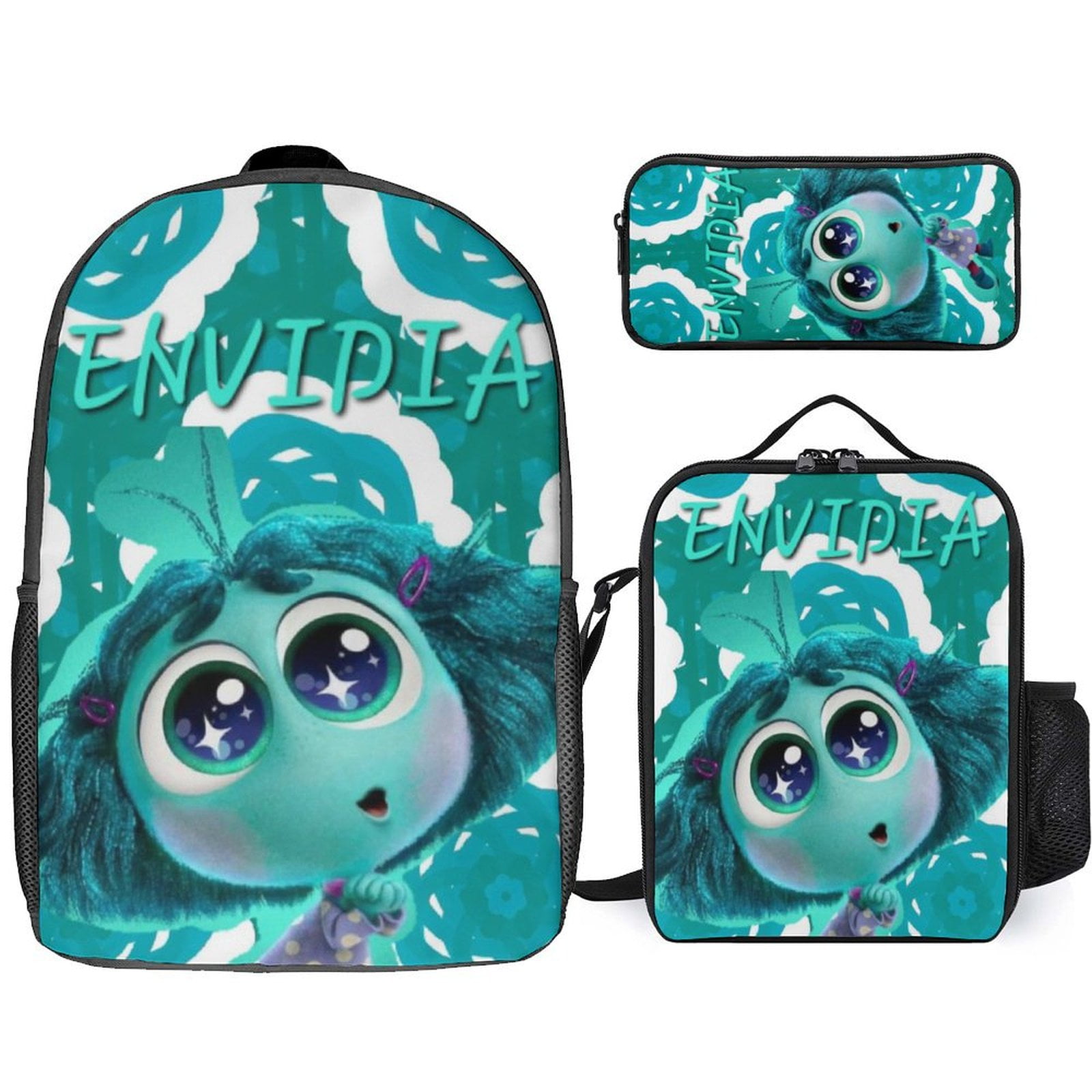 3 Piece Casual Shoulder Bag, Inside Out 2 Backpack Set Travel Knapsack ...