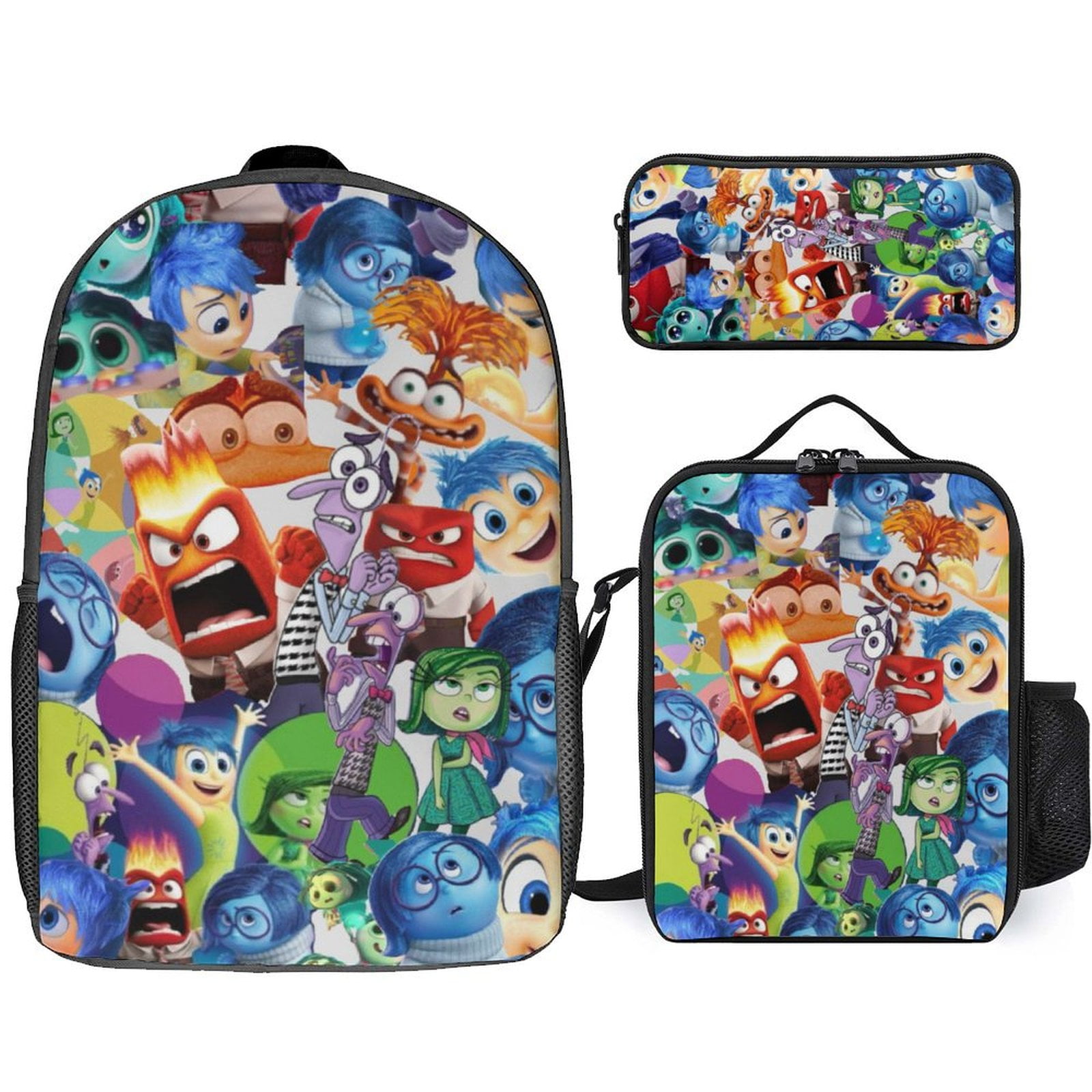 3 Piece Casual Shoulder Bag, Inside Out 2 Backpack Set Travel Knapsack ...