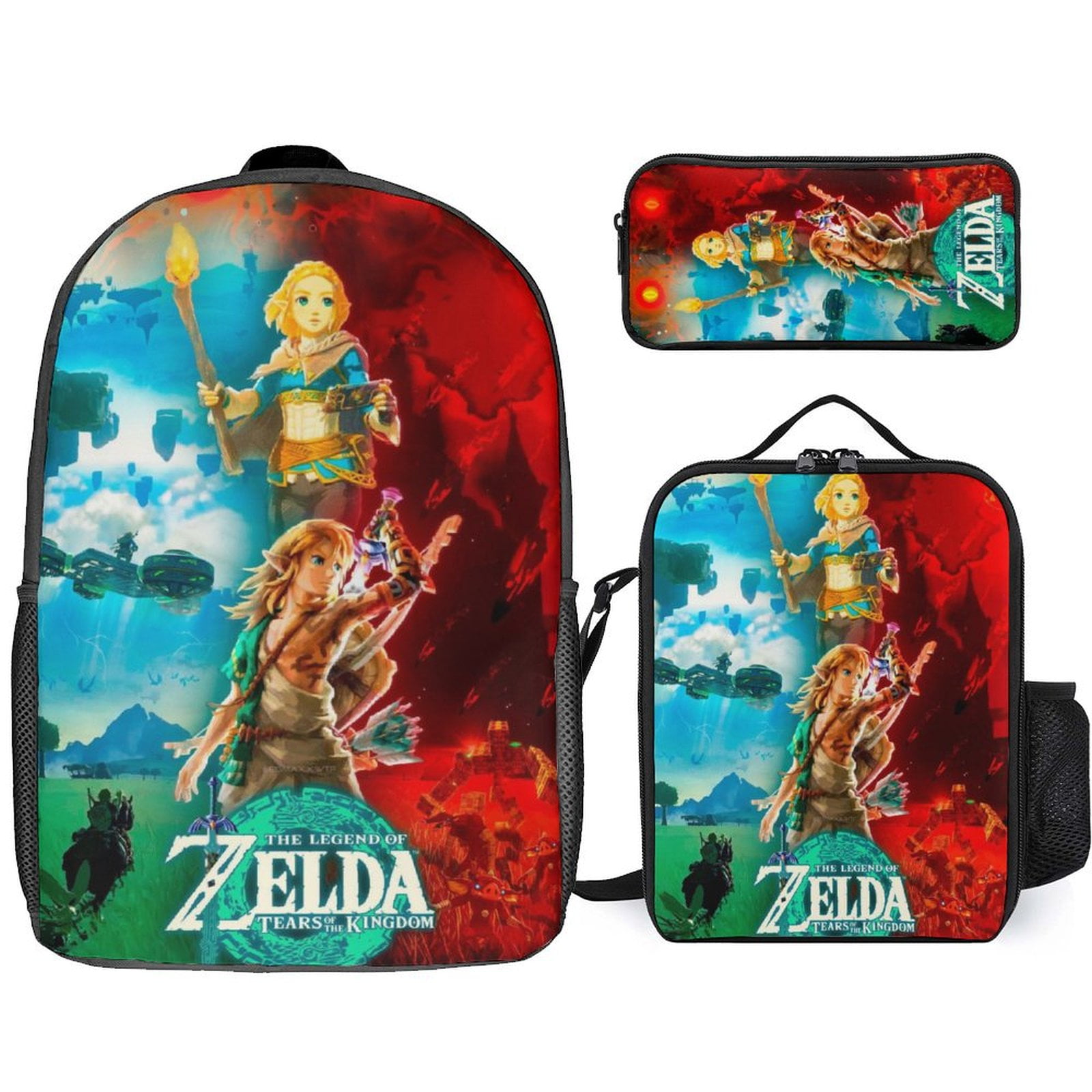 3 Piece Casual Shoulder Bag, The Legend of Zelda Backpack Set Travel ...