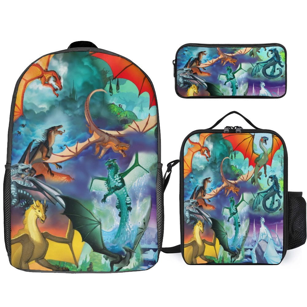 3 Piece Casual Shoulder Bag, Wings of Fire Wings Backpack Set Travel ...
