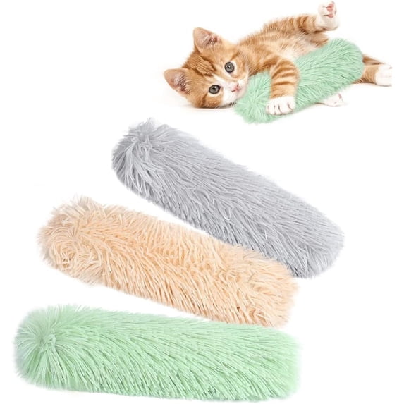 3 Piece Catnip Pillow Cat Toy Set – Soft Rustling Interactive Kick Toys ...