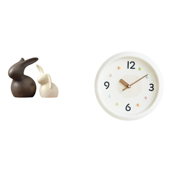 3 Piece Ceramic Statue Set Wall Clock Modern Artistic Design Durable ...