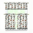 3 Piece Chicken Kitchen Curtains and Valances Set for Windows Rooster ...