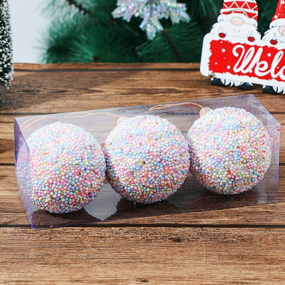 3 Piece Christmas Ball Ornament Set, Holiday Tree Decorations, 8cm ABS ...