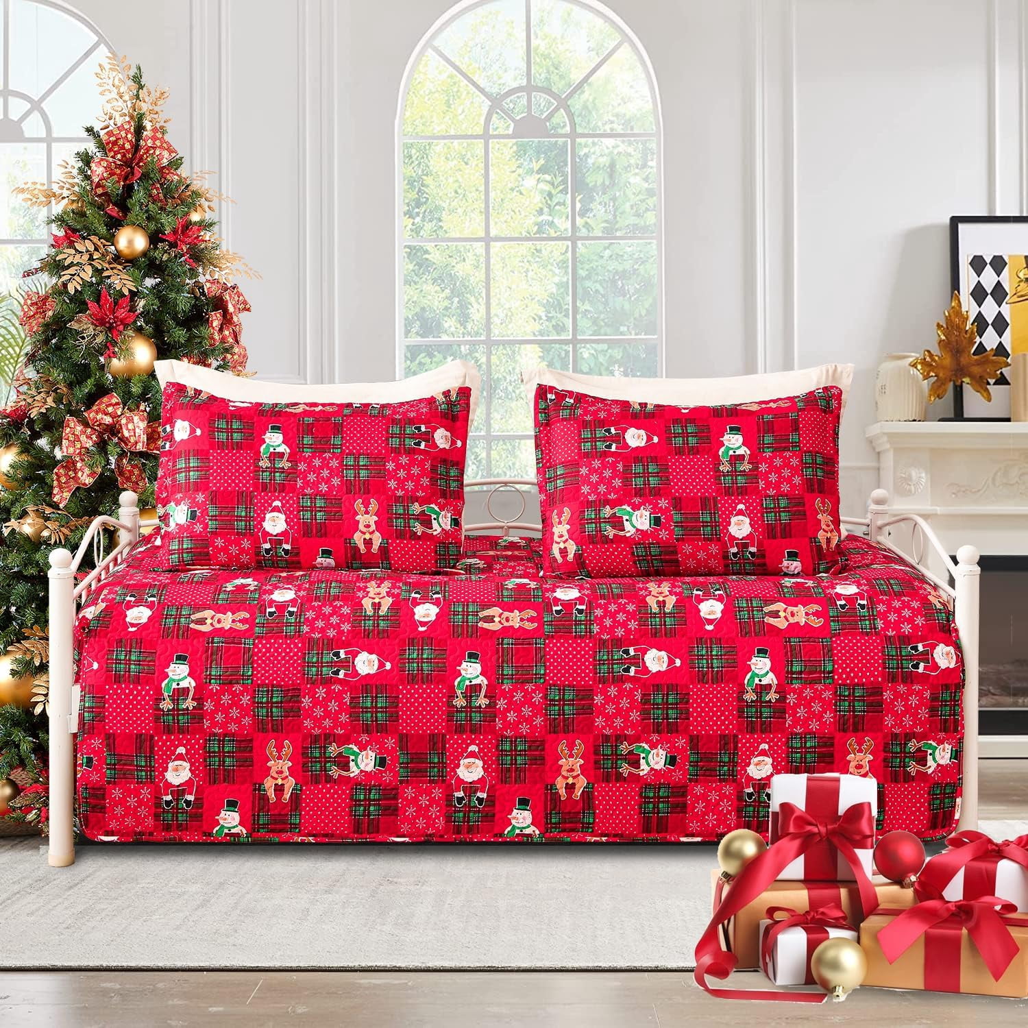 3-Piece Christmas Daybed Cover Set, Twin Xmas Daybed Bedding Sets ...