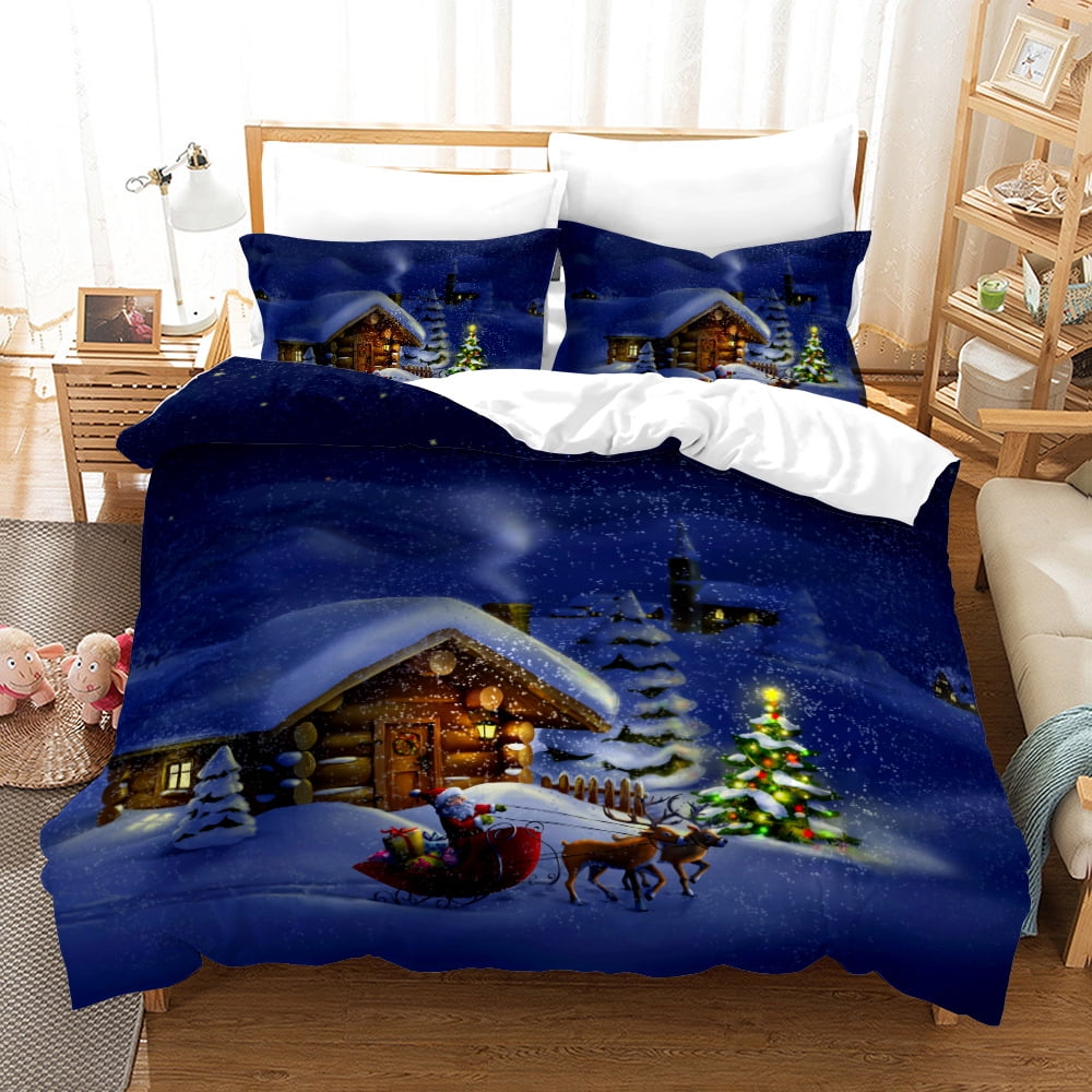 3 Piece Christmas Rustic Lodge Queen/Full Size Deer Quilted Bedspread ...