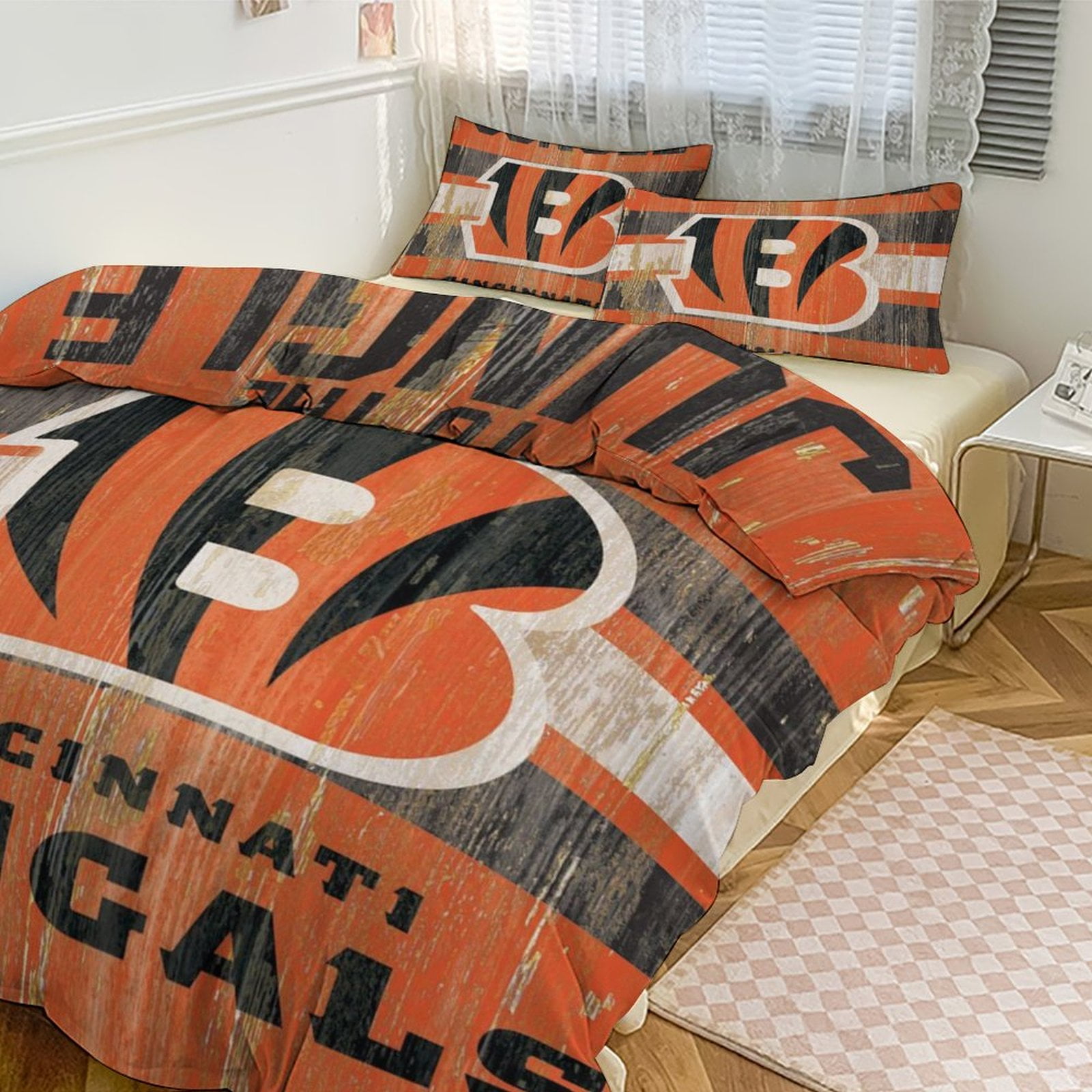 3 Piece Cincinnati Football Bedding Set, Soft Cozy Duvet Cover Set with ...