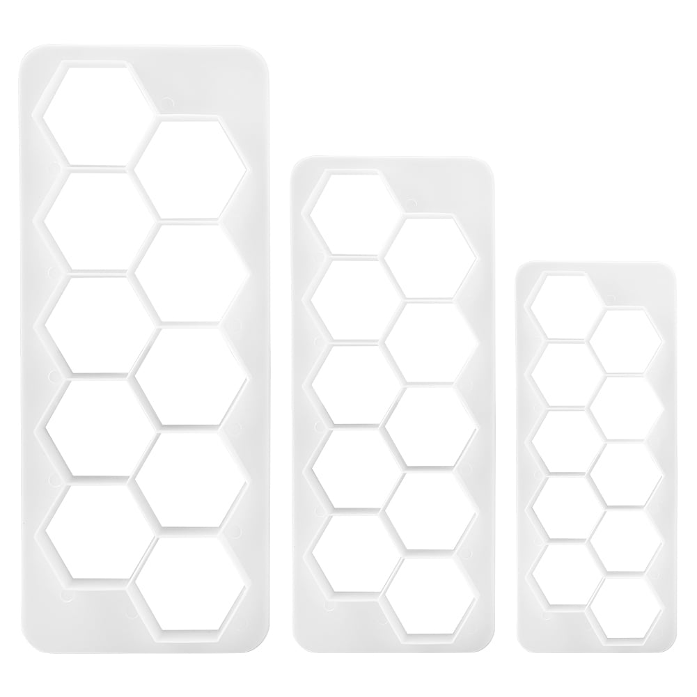 3-Piece Circular Geometry Fondant Cookie Cutter Set for Elegant Cake ...