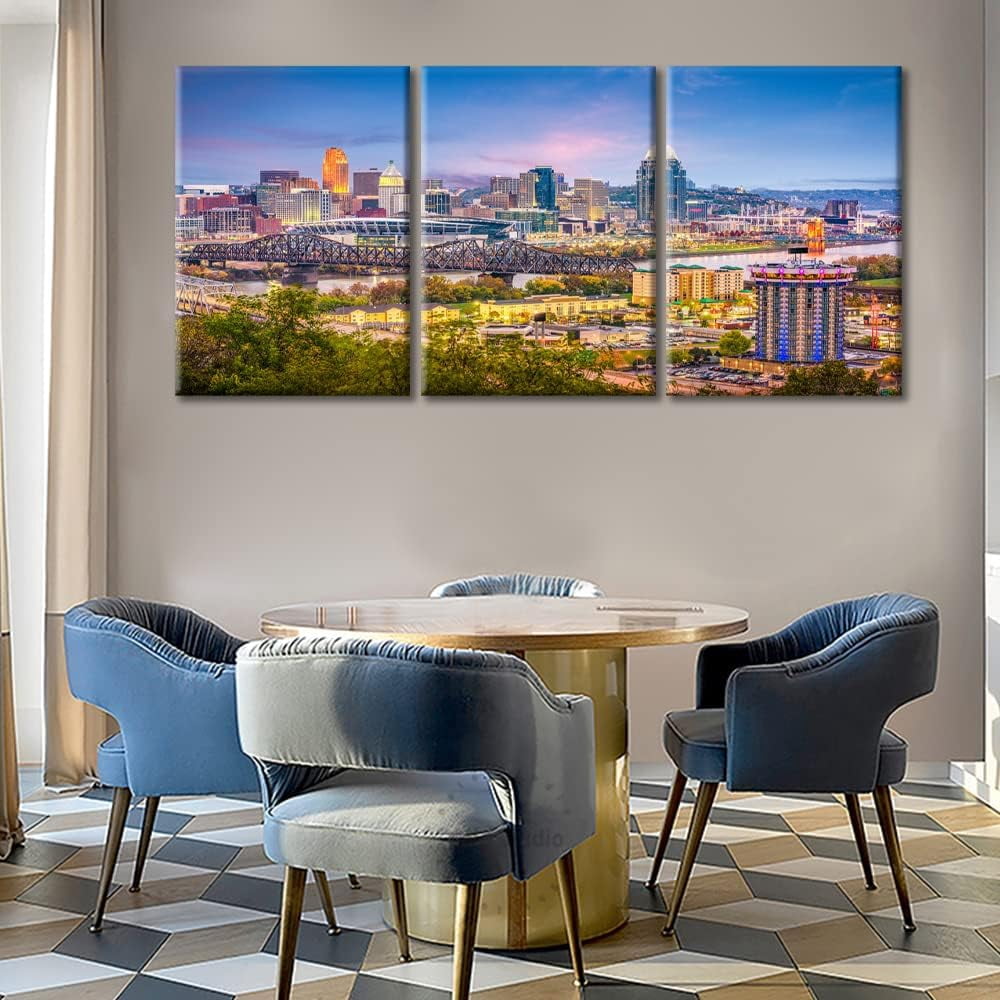 3 Piece City Traffic Trajectory Optical Line Wall Art Modern Dallas ...