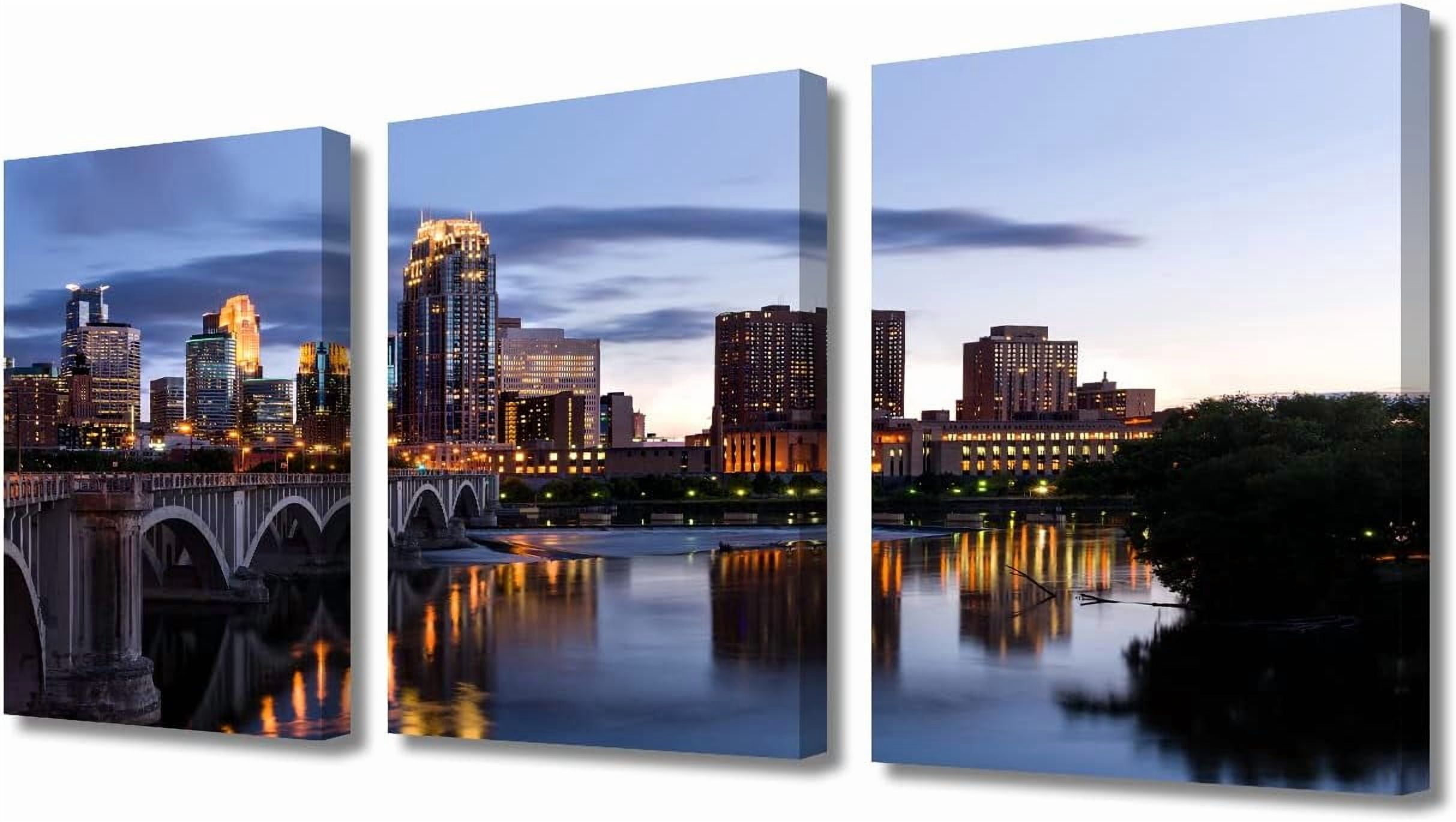 3 Piece City Traffic Trajectory Optical Line Wall Art Modern Dallas ...