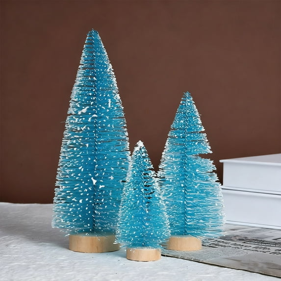 3-Piece Classic Artificial Mini Christmas Tree, Sisal Tree, Bottle ...