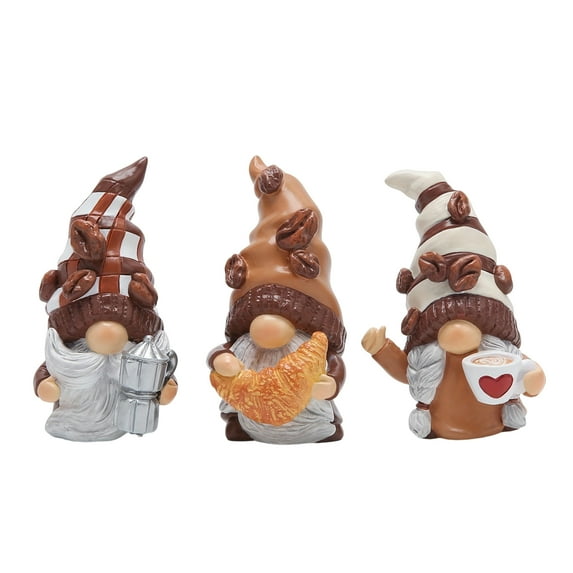 3-Piece Coffee Gnome Resin Figurine Set, Cute Elderly Dwarf Decor for ...