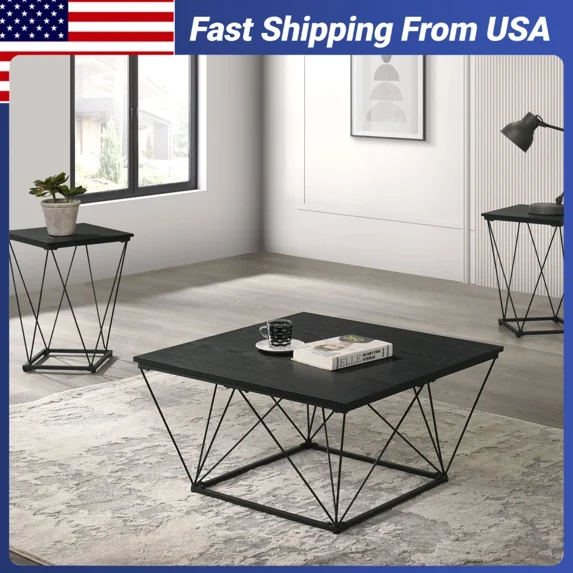 3-Piece Coffee Table Set for Living Room, End Table Set Includes 1 ...