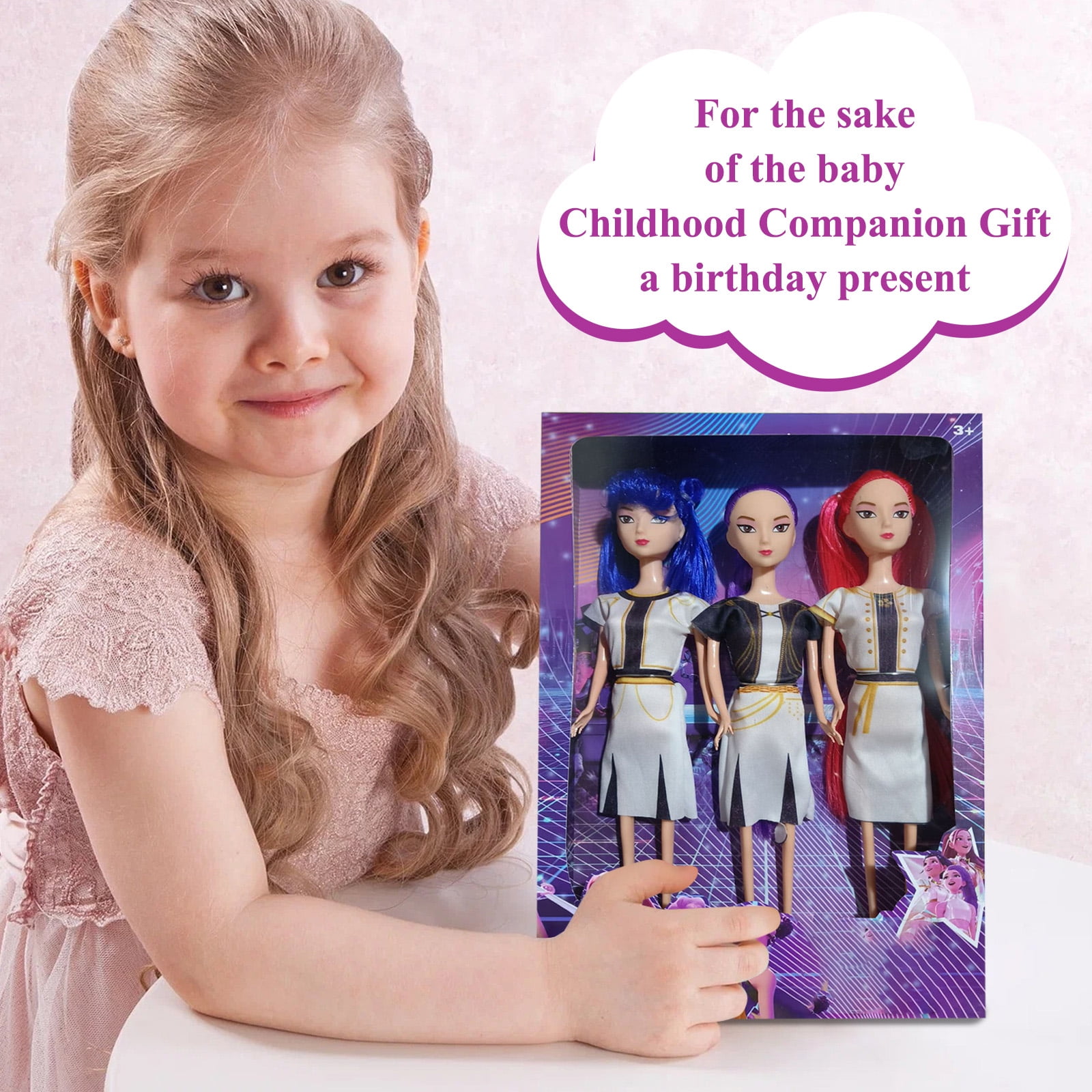 3-Piece Collectible Anime K+Pop Singers Action Figure Set, 12.6-Inch ...