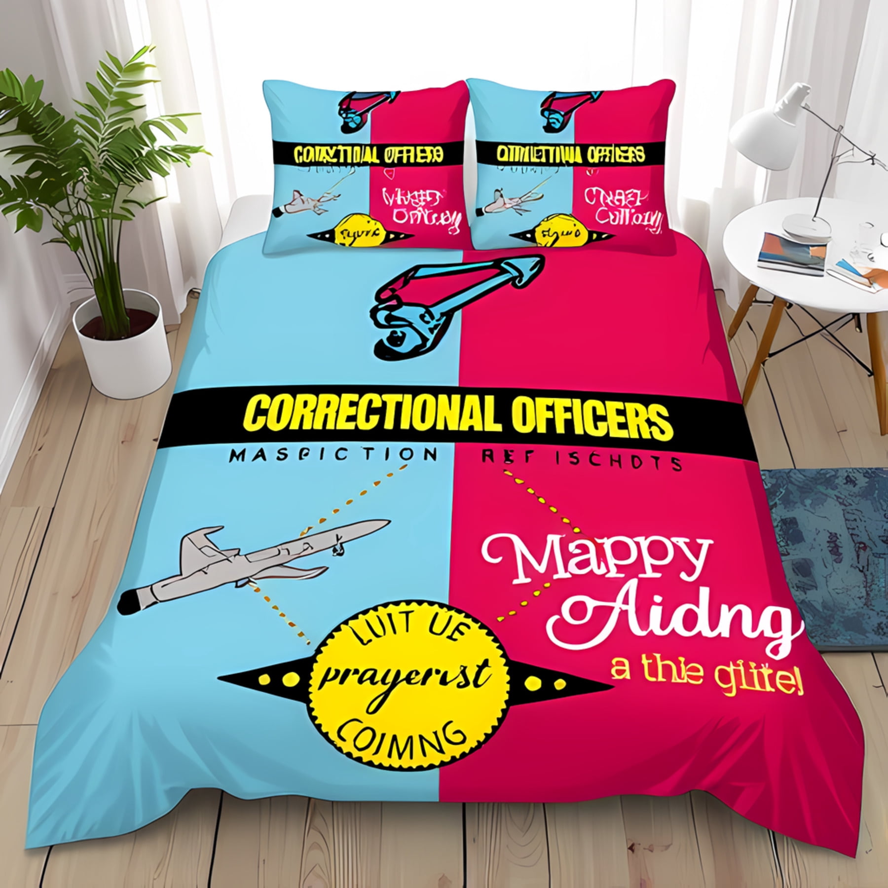 3-Piece Colorful Duvet Cover Set with Playful Cartoon Design Featuring ...