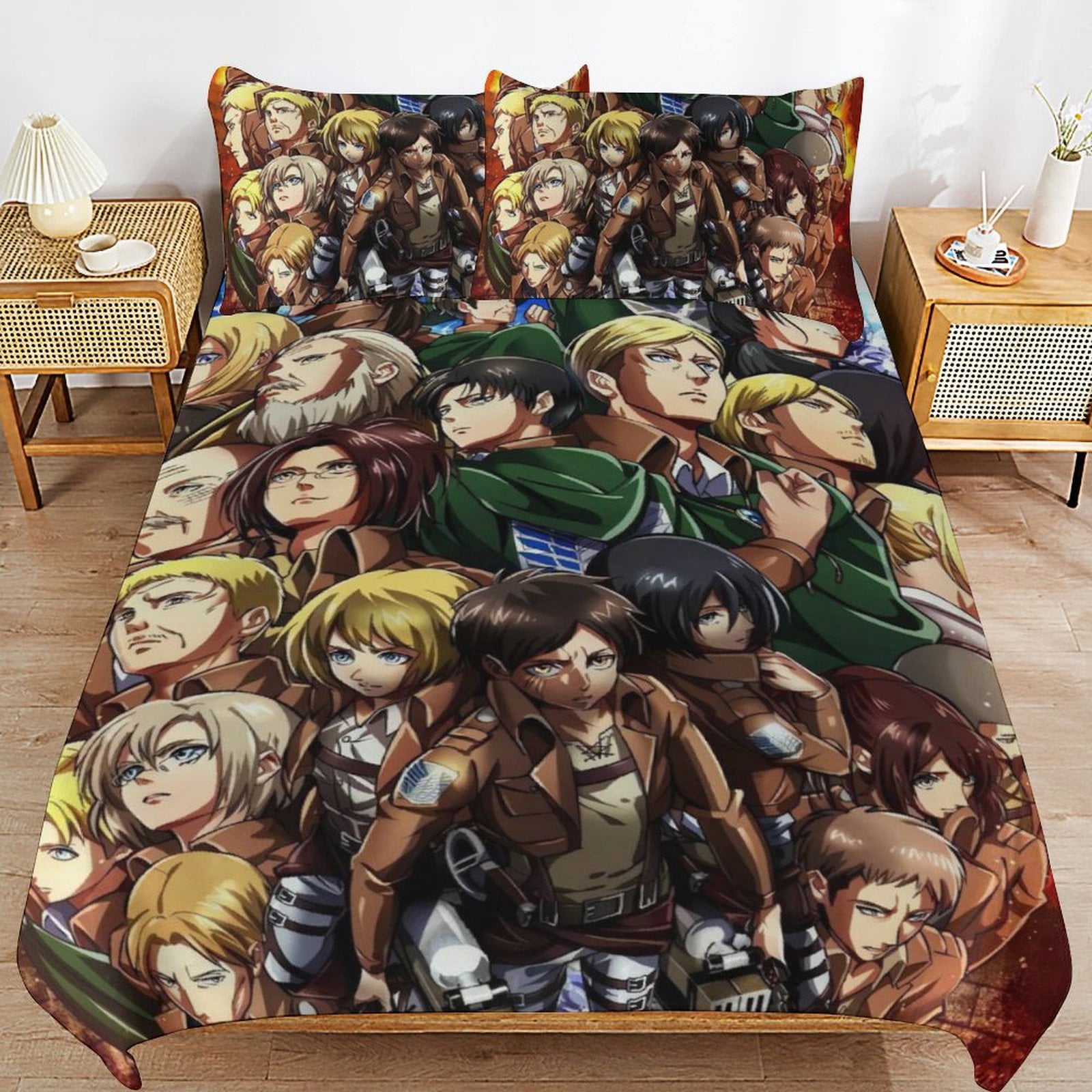 3 Piece Comfortable Bedding Set Attack on Titan Duvet Cover Twin Bed ...