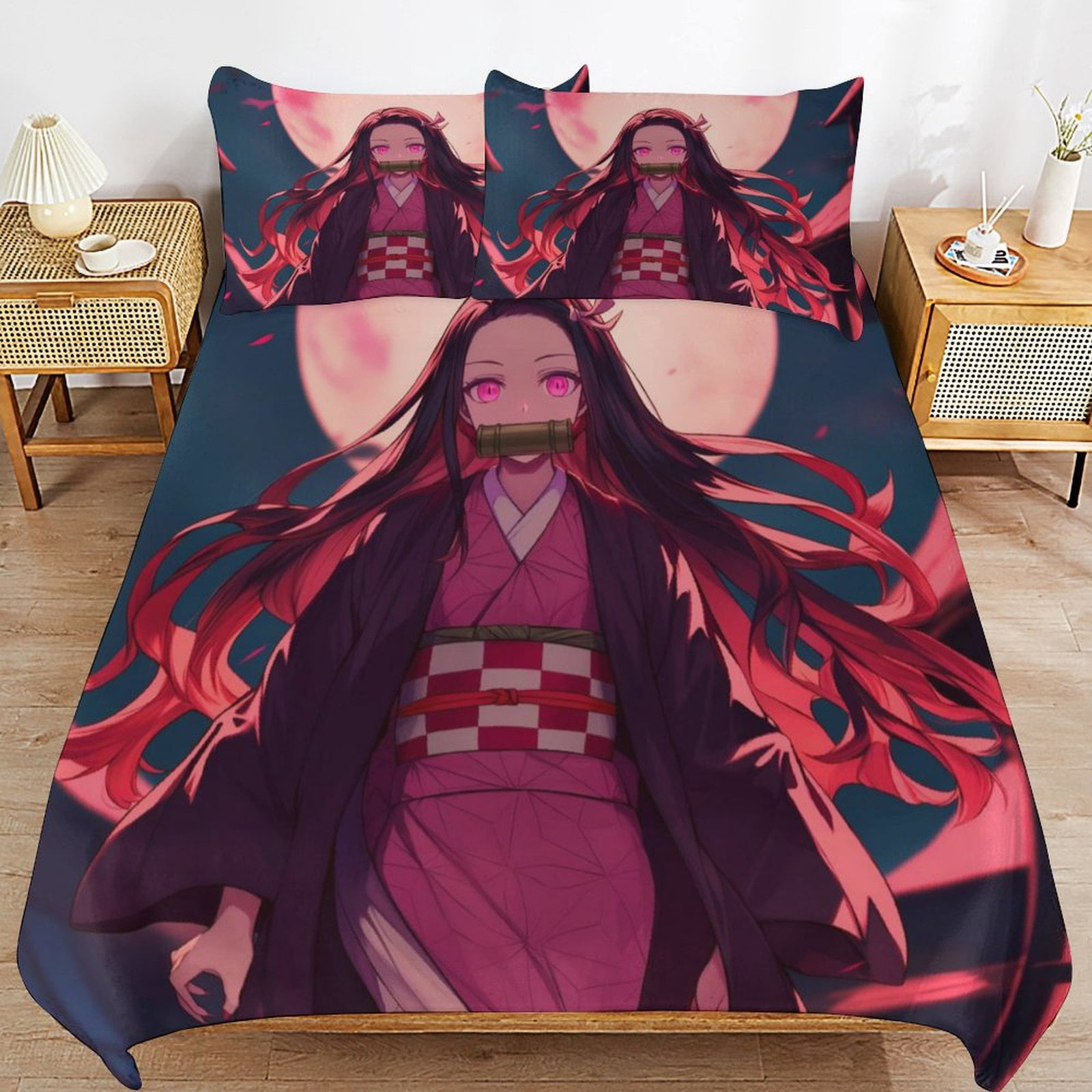 3 Piece Comfortable Bedding Set Demon Slayer Kamado Nezuko Duvet Cover ...