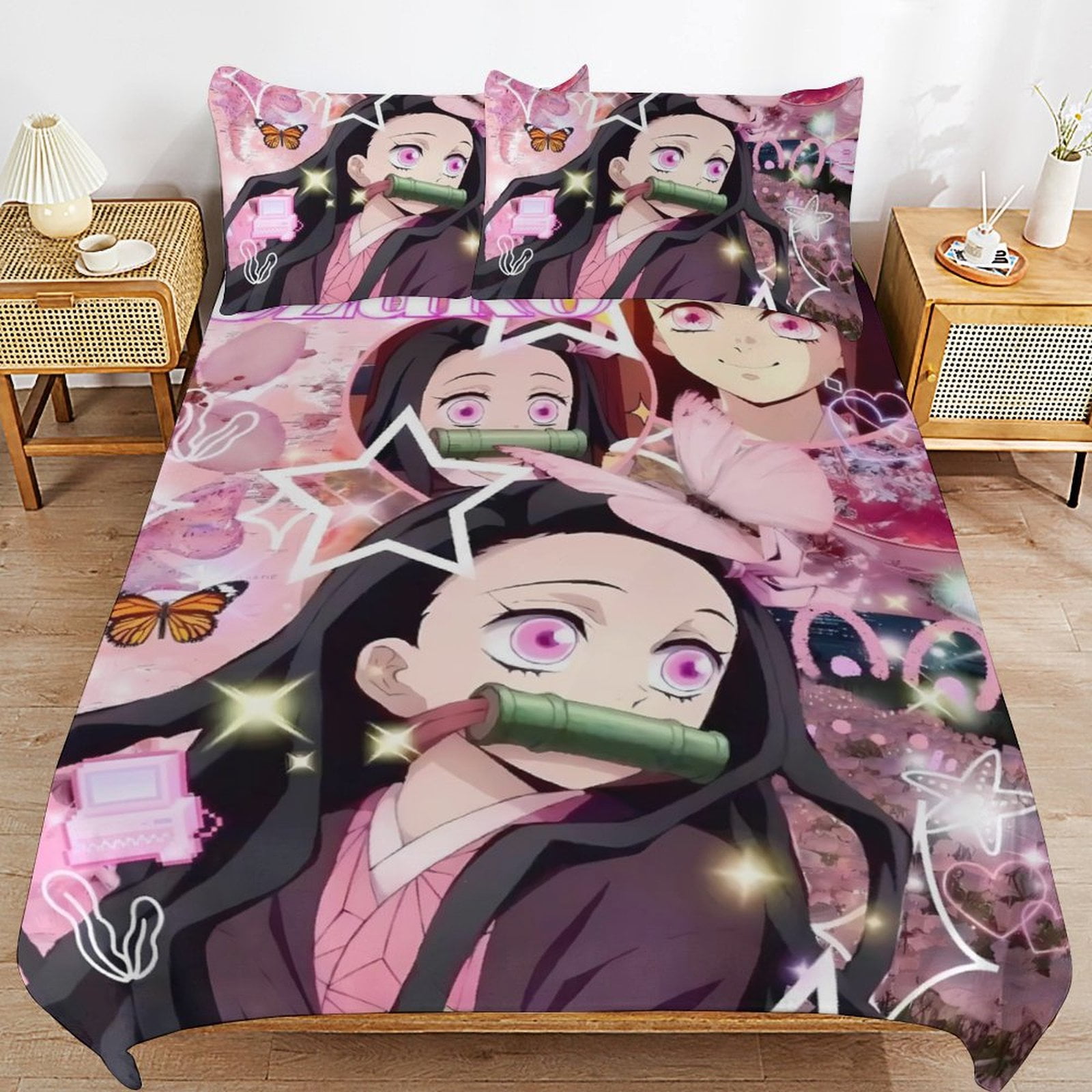 3 Piece Comfortable Bedding Set Demon Slayer Kamado Nezuko Duvet Cover ...