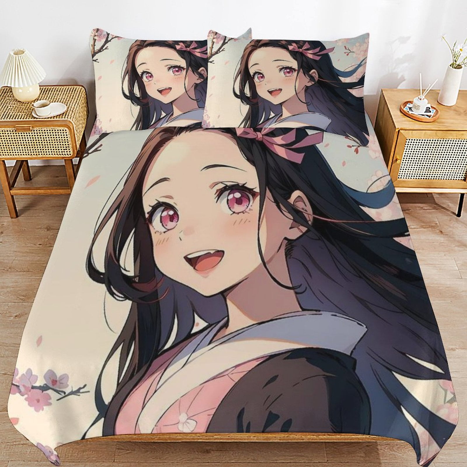 3 Piece Comfortable Bedding Set Demon Slayer Kamado Nezuko Duvet Cover ...