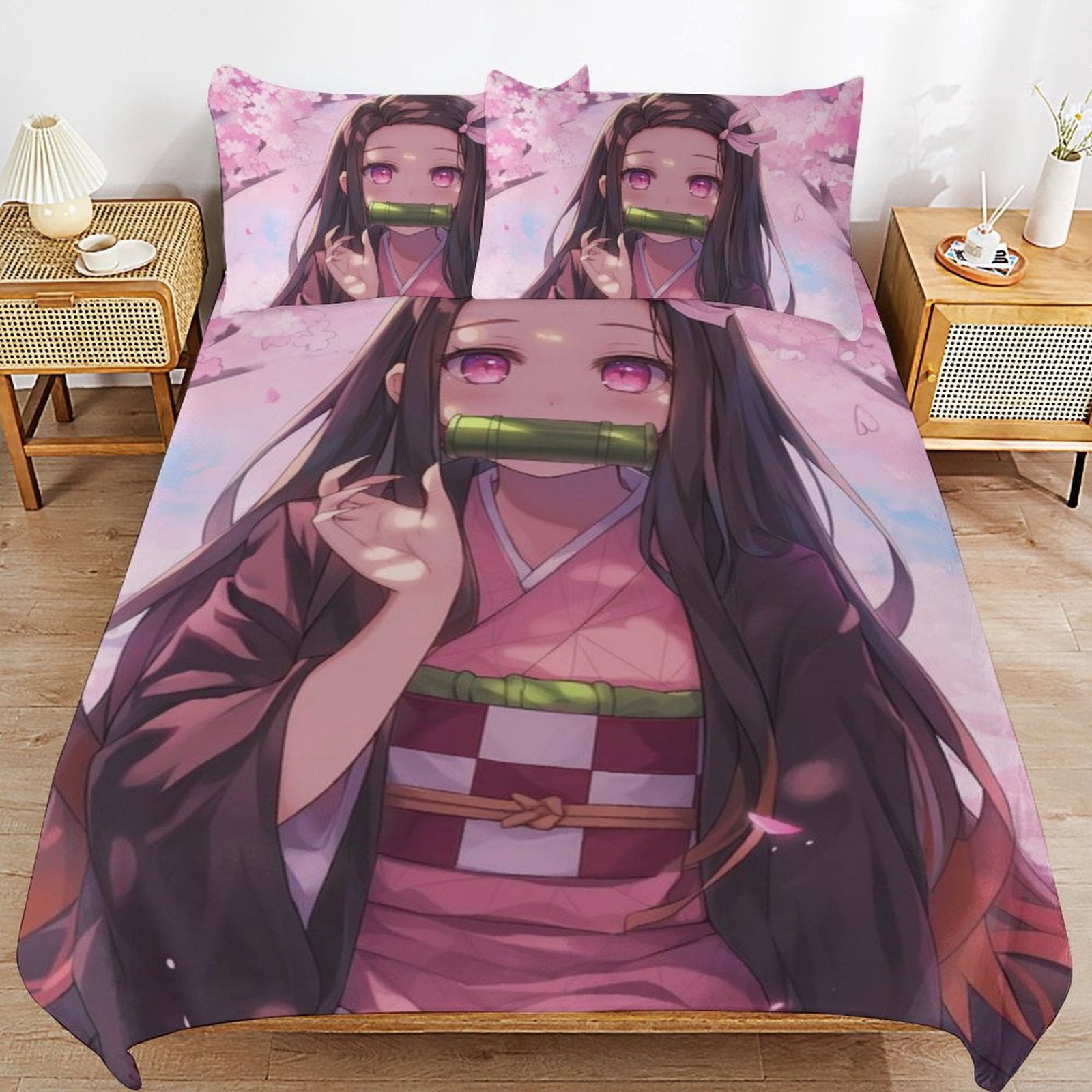 3 Piece Comfortable Bedding Set Demon Slayer Kamado Nezuko Duvet Cover ...