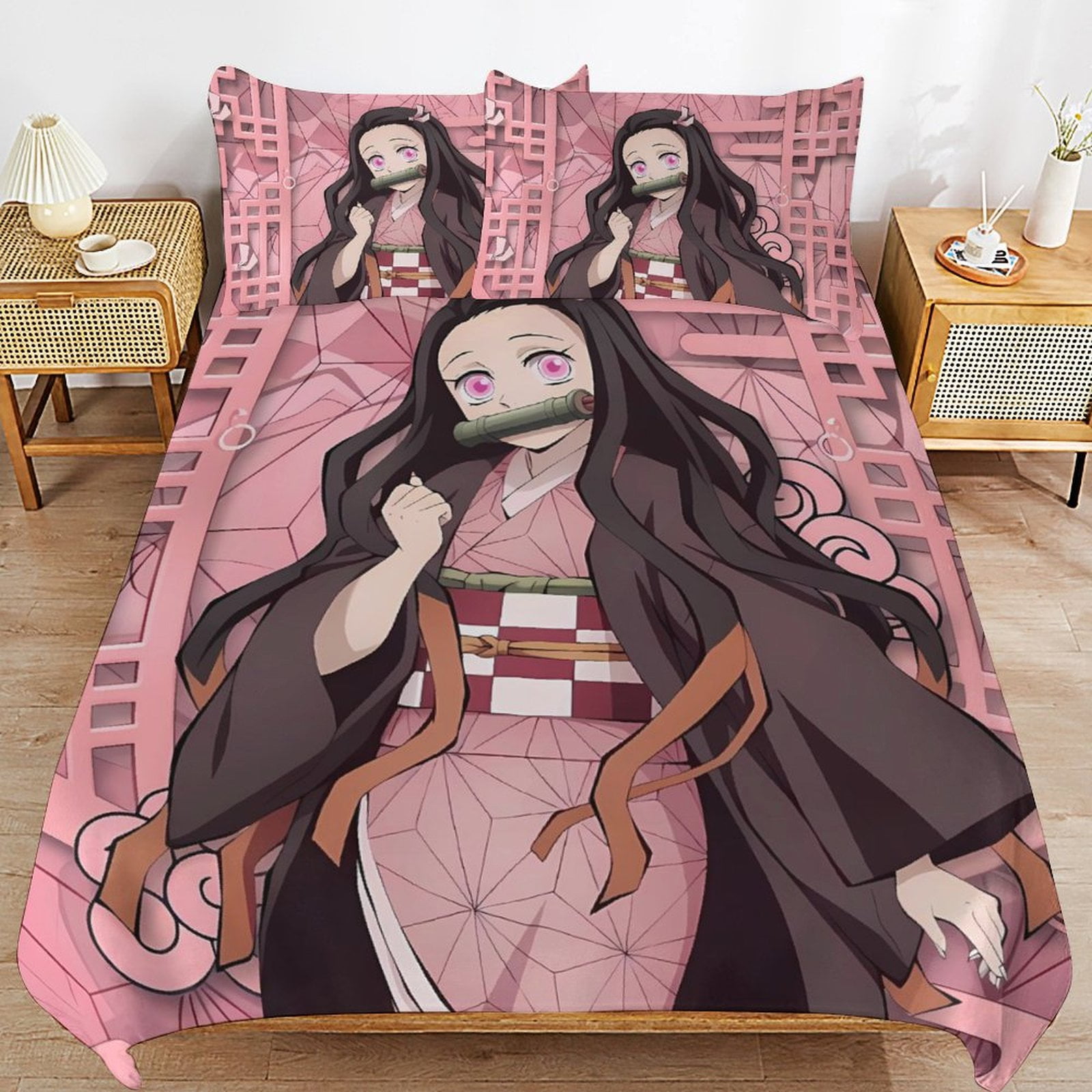 3 Piece Comfortable Bedding Set Demon Slayer Kamado Nezuko Duvet Cover ...