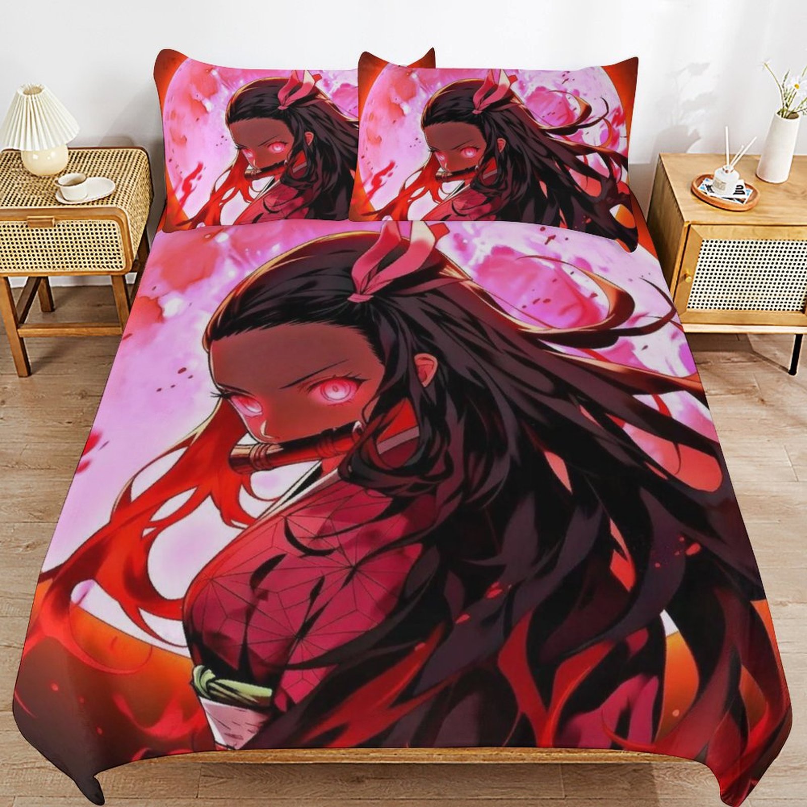 3 Piece Comfortable Bedding Set Demon Slayer Kamado Nezuko Duvet Cover ...