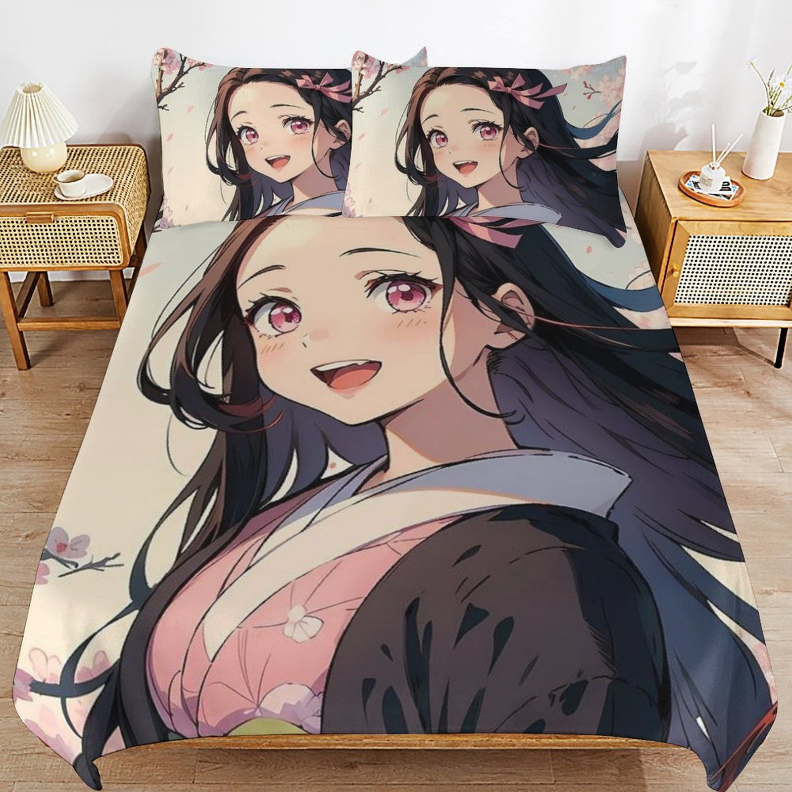 3 Piece Comfortable Bedding Set Demon Slayer Kamado Nezuko Duvet Cover ...