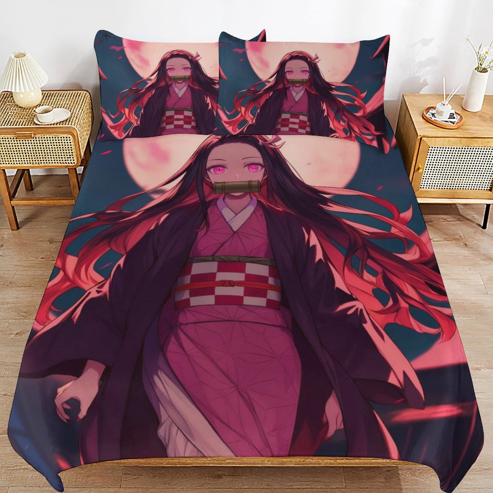 3 Piece Comfortable Bedding Set Demon Slayer Kamado Nezuko Duvet Cover ...