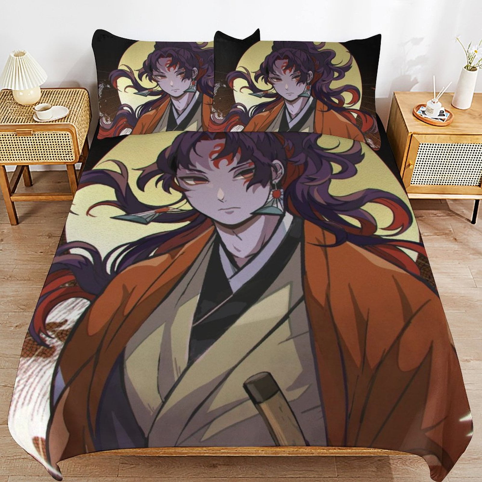 3 Piece Comfortable Bedding Set Demon Slayer Tsugikuni Yoriichi Duvet ...