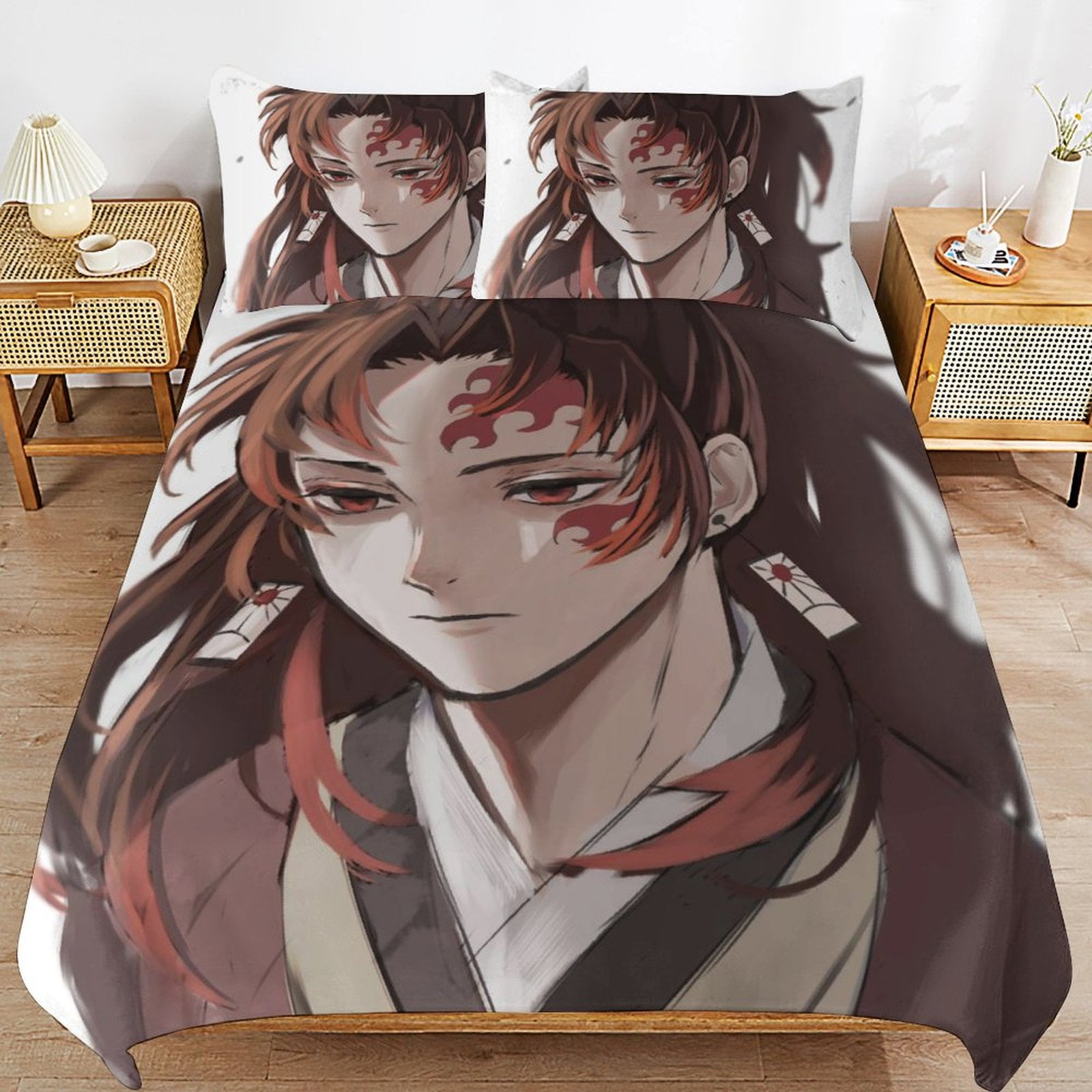 3 Piece Comfortable Bedding Set Demon Slayer Tsugikuni Yoriichi Duvet ...