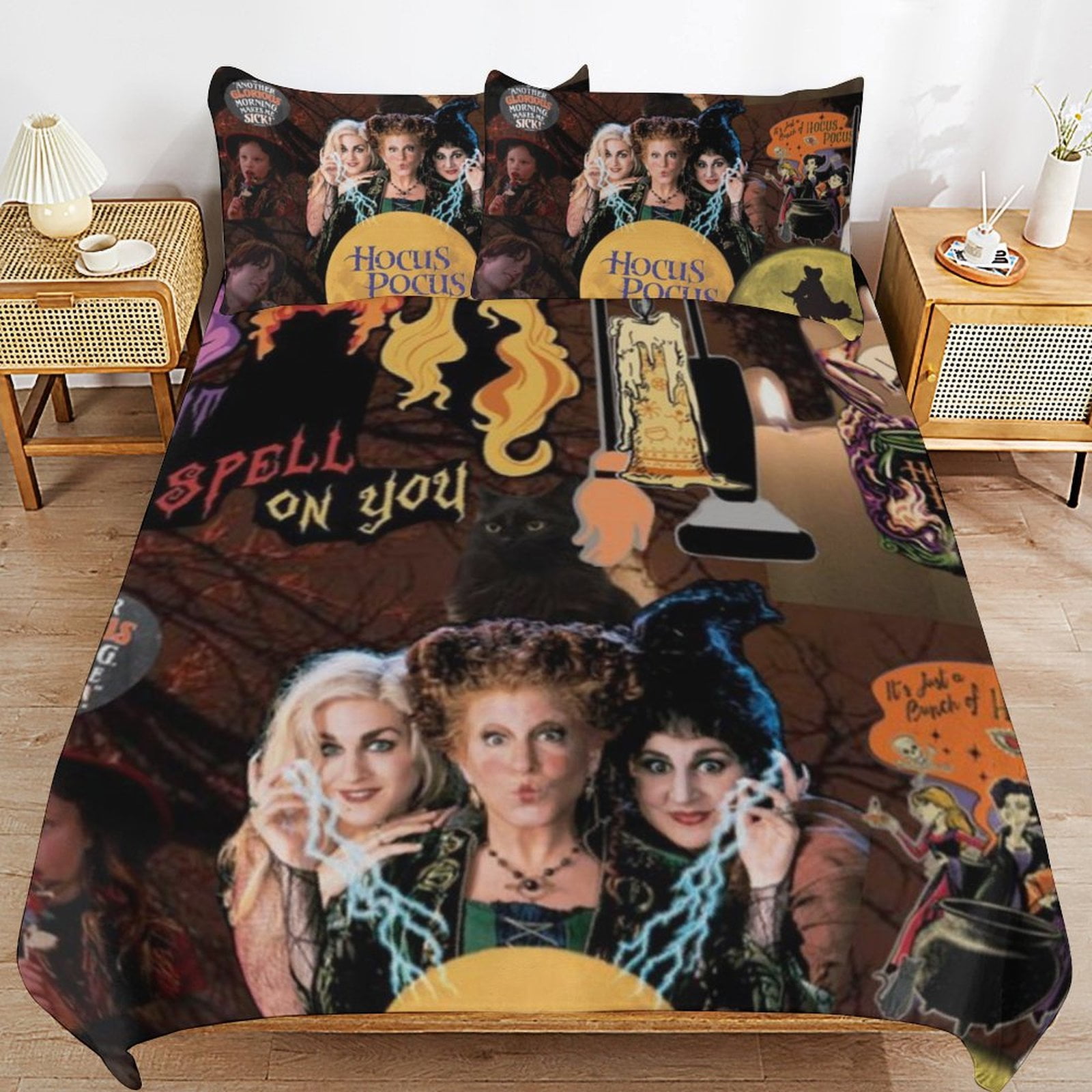 3 Piece Comfortable Bedding Set Hocus Pocus Duvet Cover Twin Bed with 2 ...