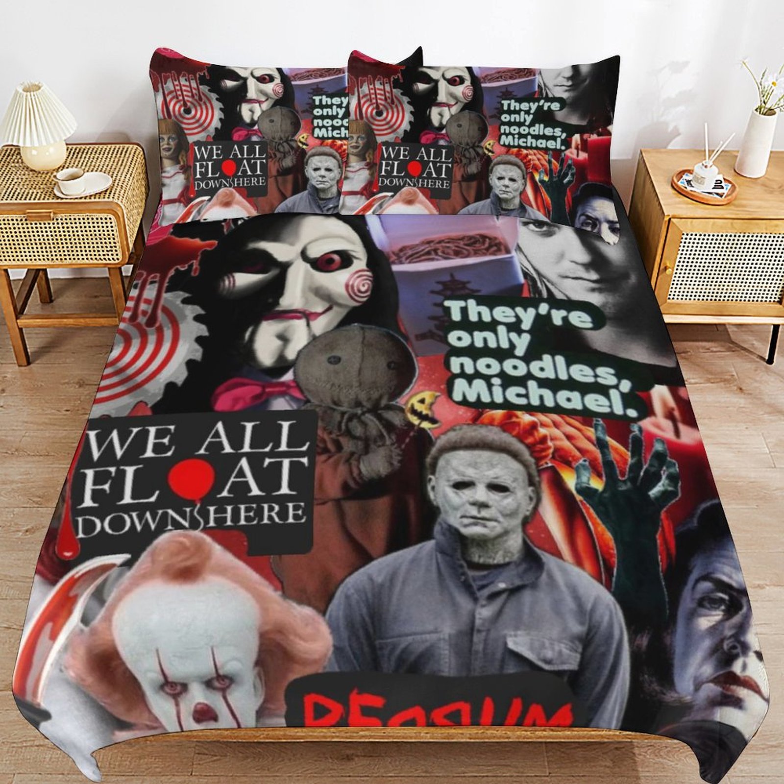 3 Piece Comfortable Bedding Set Horror Movie Characters Duvet Cover ...