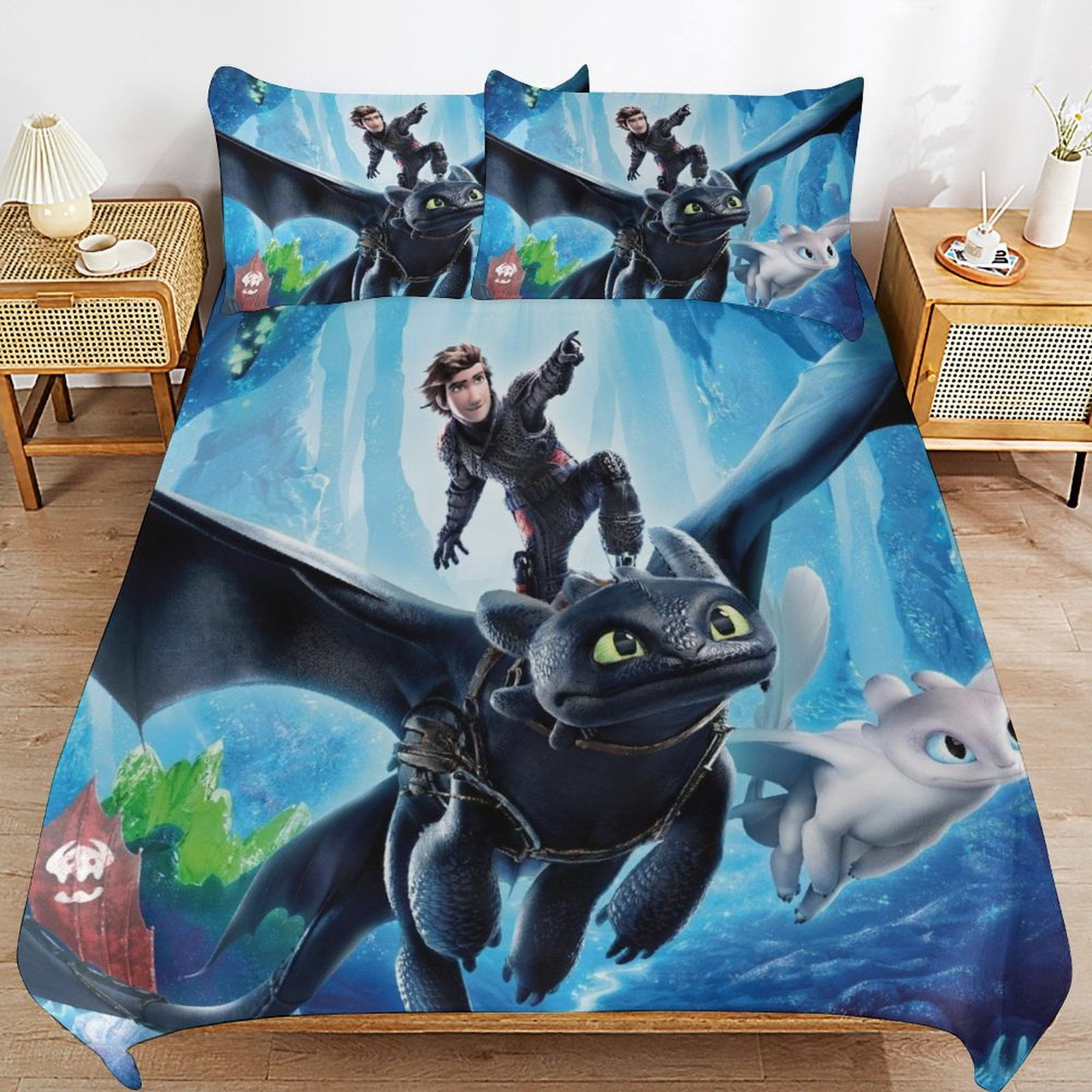 3 Piece Comfortable Bedding Set How To Train Your Dragon Duvet Cover ...