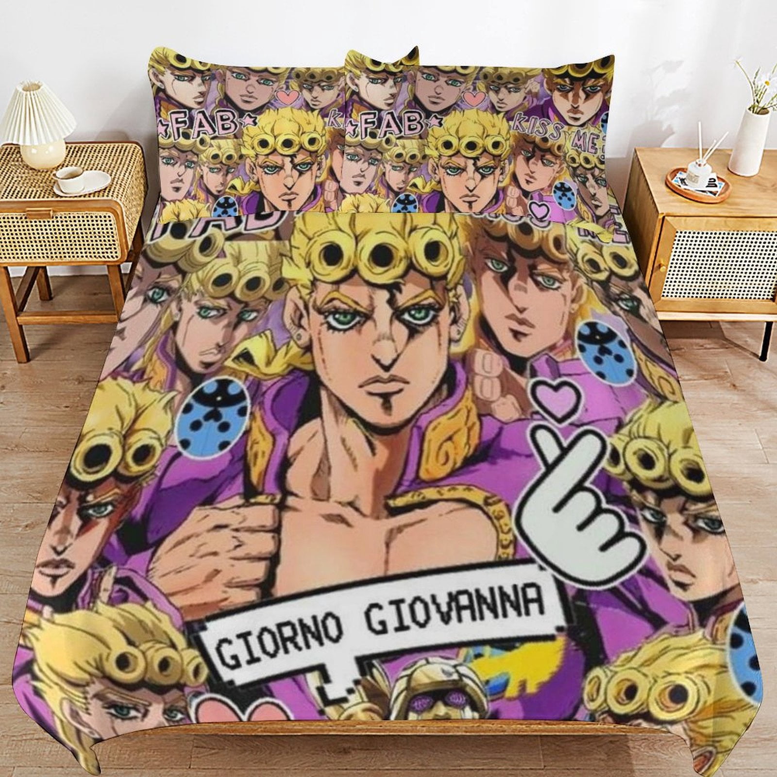 3 Piece Comfortable Bedding Set, Jojo's Bizarre Adventure Giorno ...