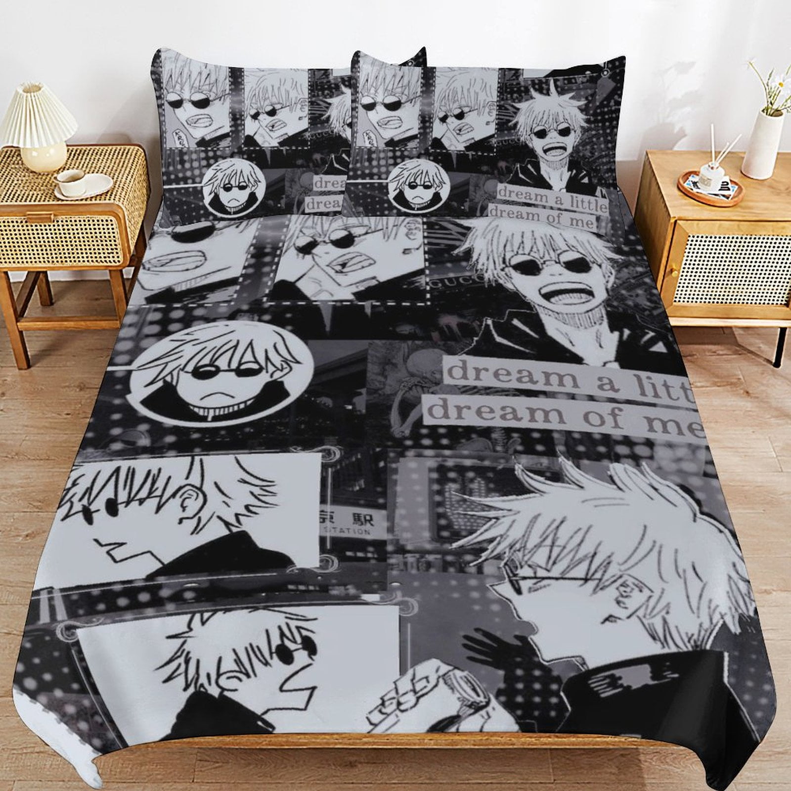 3 Piece Comfortable Bedding Set Jujutsu Kaisen Gojo Satoru Duvet Cover ...