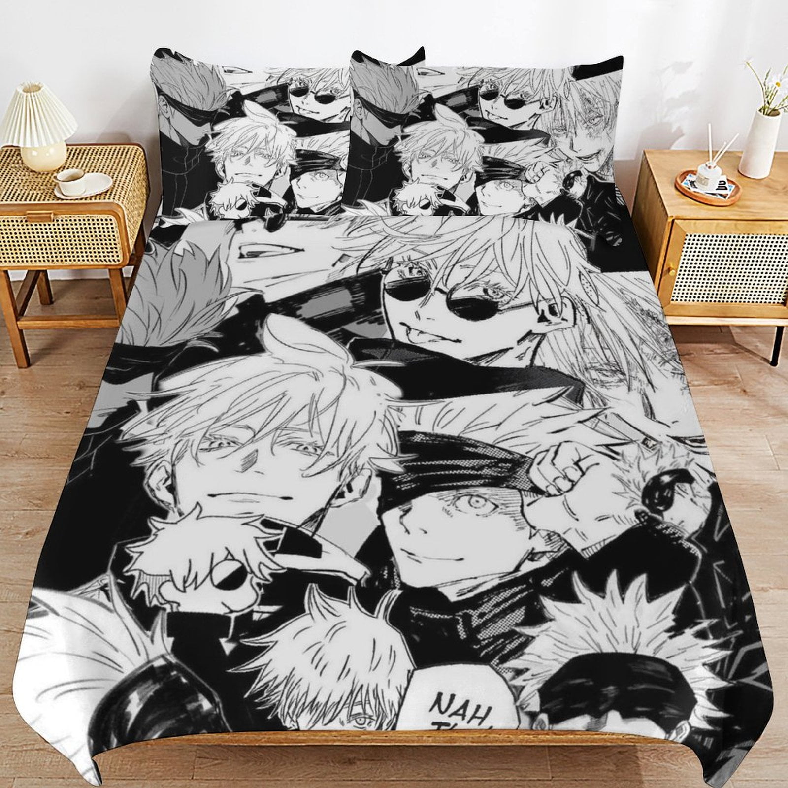 3 Piece Comfortable Bedding Set Jujutsu Kaisen Gojo Satoru Duvet Cover ...