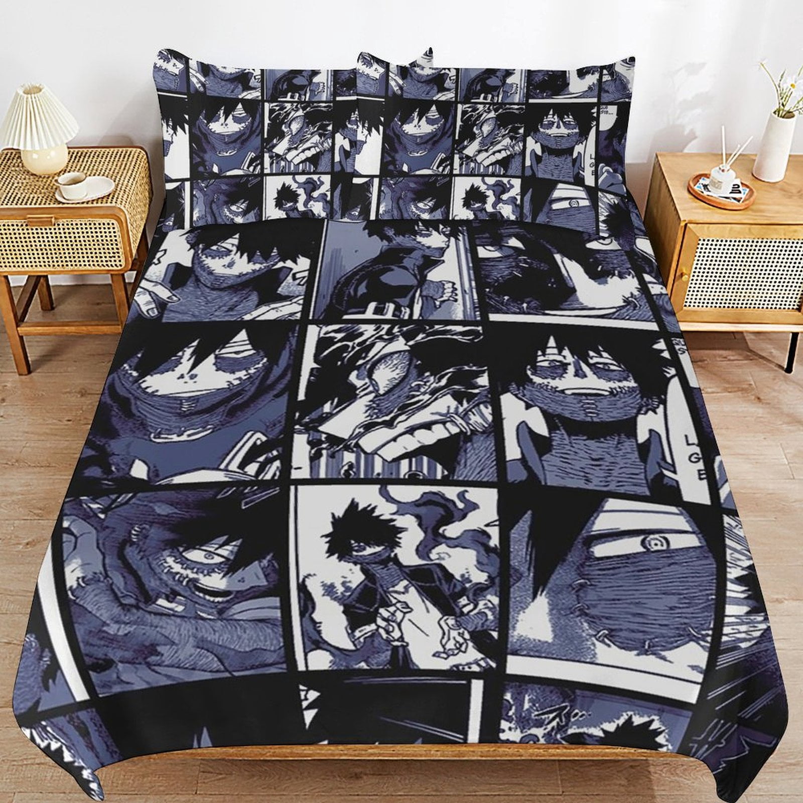 3 Piece Comfortable Bedding Set My Hero Academia Dabi Collage Duvet ...