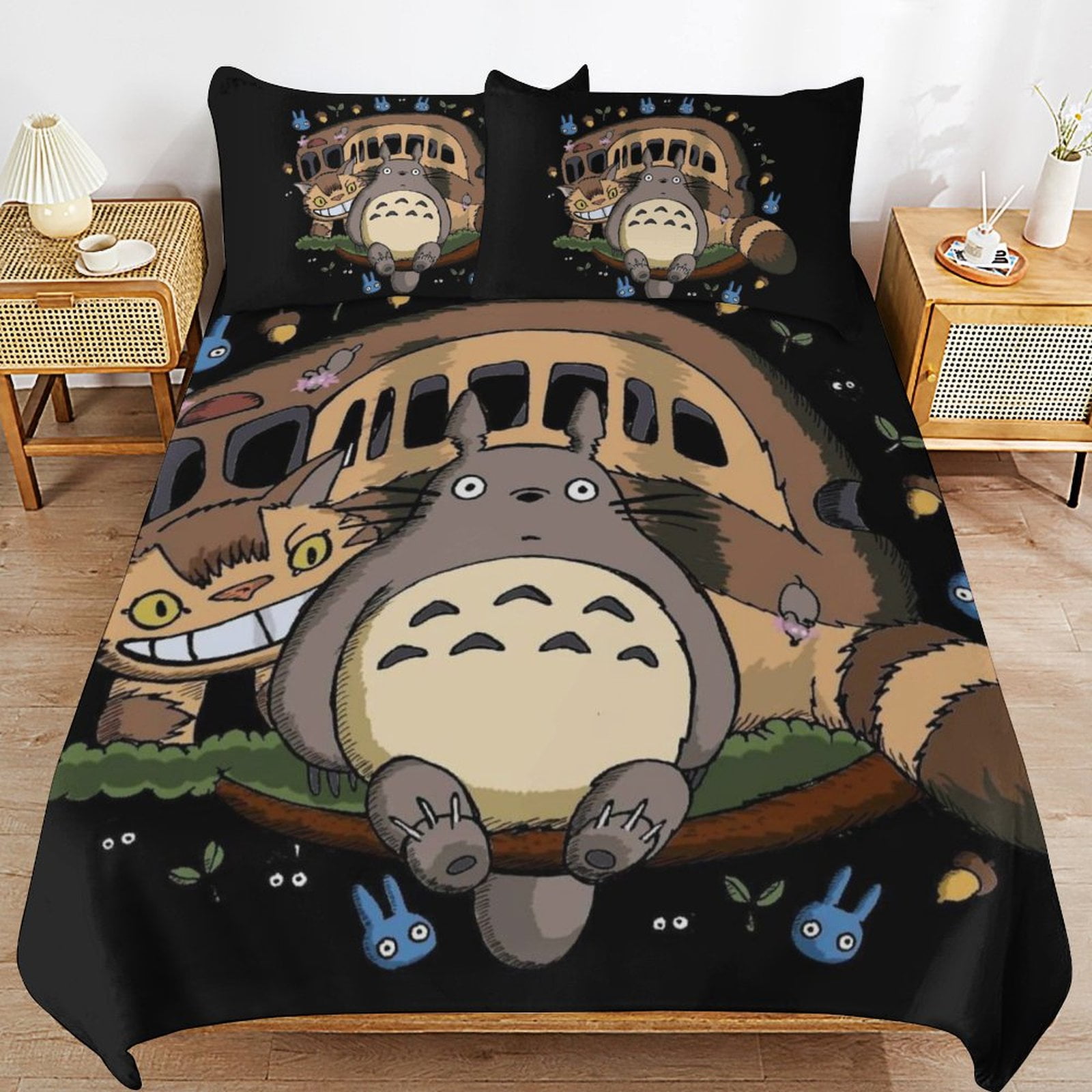 3 Piece Comfortable Bedding Set My Neighbor Totoro Duvet Cover Twin Bed ...