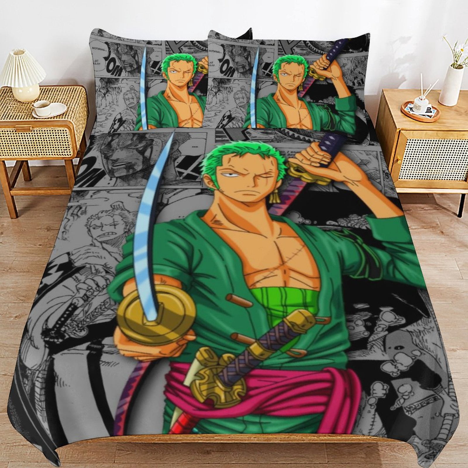 3 Piece Comfortable Bedding Set One Piece Zoro Duvet Cover Twin Bed ...