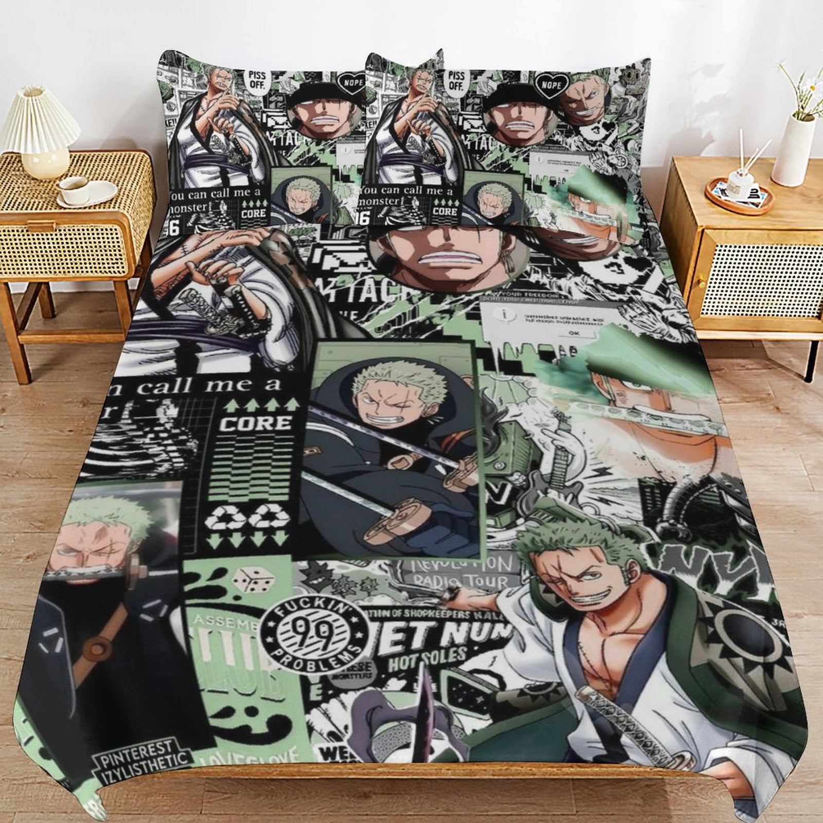 3 Piece Comfortable Bedding Set One Piece Zoro Duvet Cover Twin Bed ...