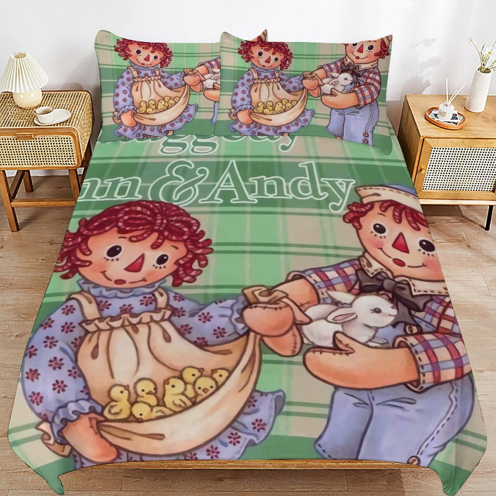 3 Piece Comfortable Bedding Set Raggedy Ann And Andy Duvet Cover Twin ...