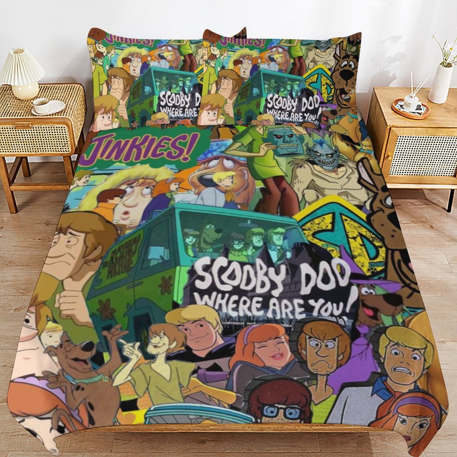 3 Piece Comfortable Bedding Set Scooby-Doo Duvet Cover Twin Bed with 2 ...