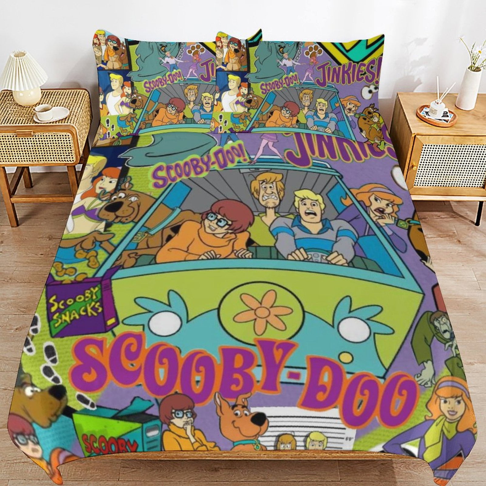 3 Piece Comfortable Bedding Set Scooby-Doo Duvet Cover Twin Bed with 2 ...