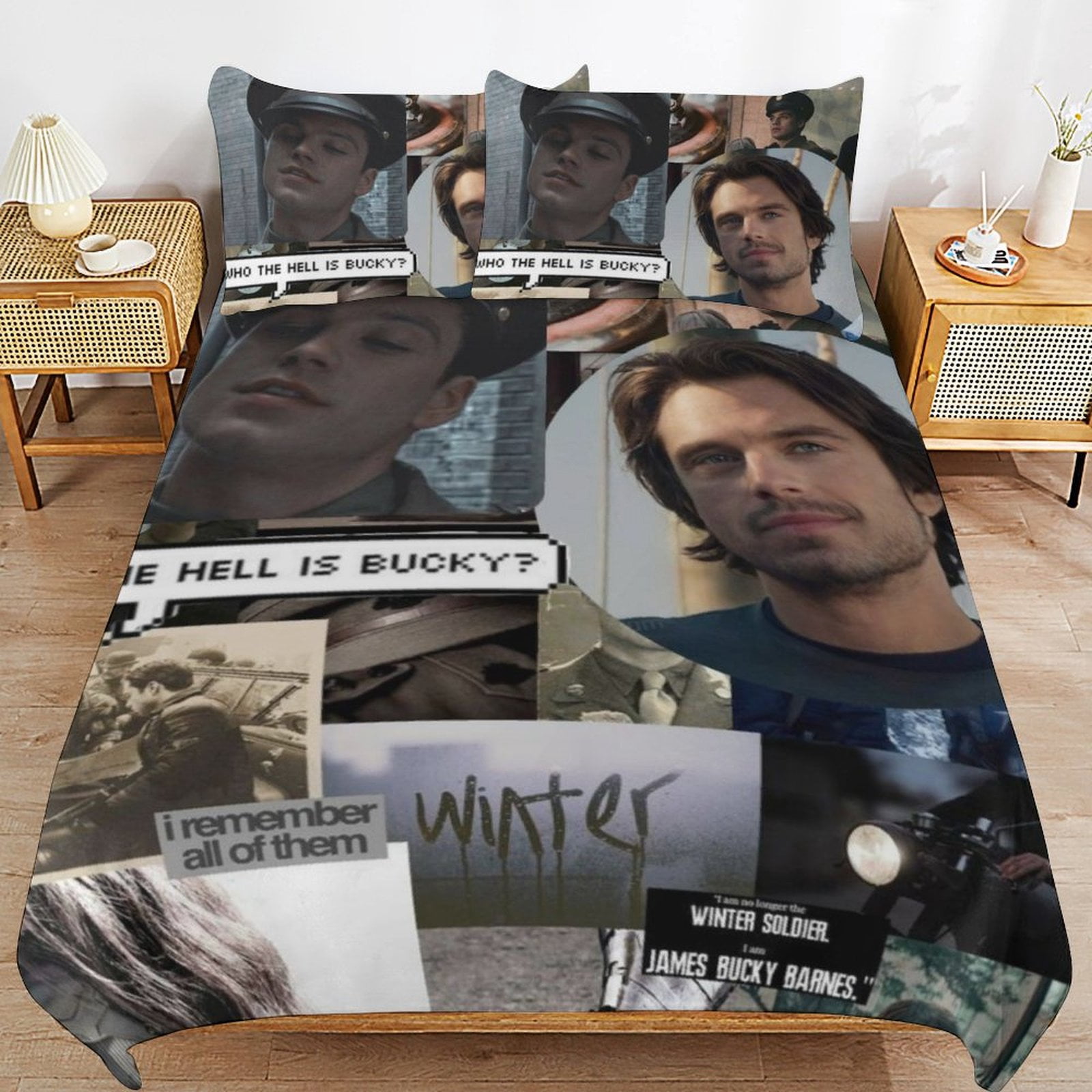 3 Piece Comfortable Bedding Set Sebastian Stan Bucky Barnes Duvet Cover ...