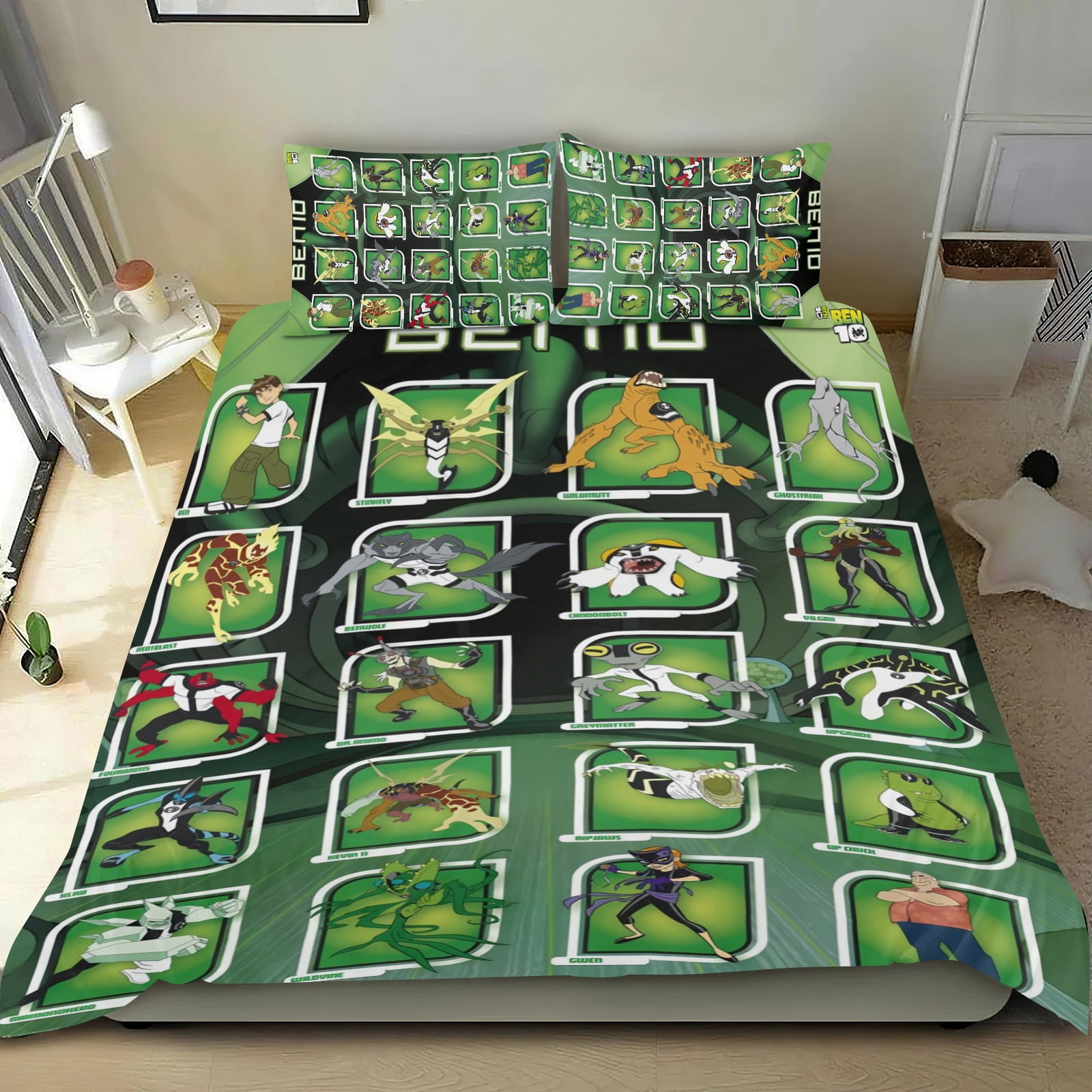 3 Piece Comforter Cover Set For Ben10 Bedding Set Cute Duvet Cover Sets ...