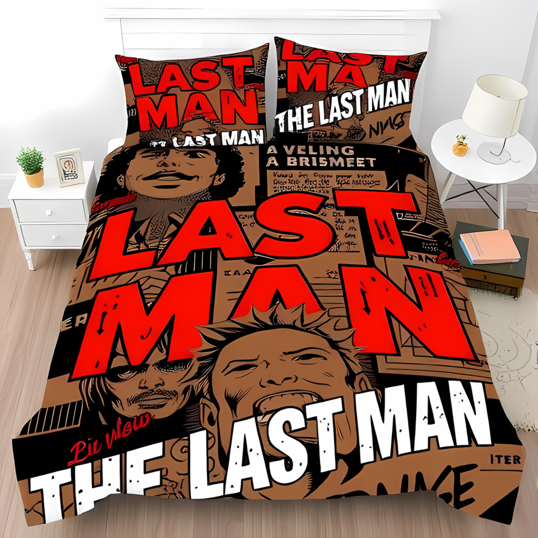 3-Piece Comic Book Style Duvet Cover Set - Vintage Design with Bold ...