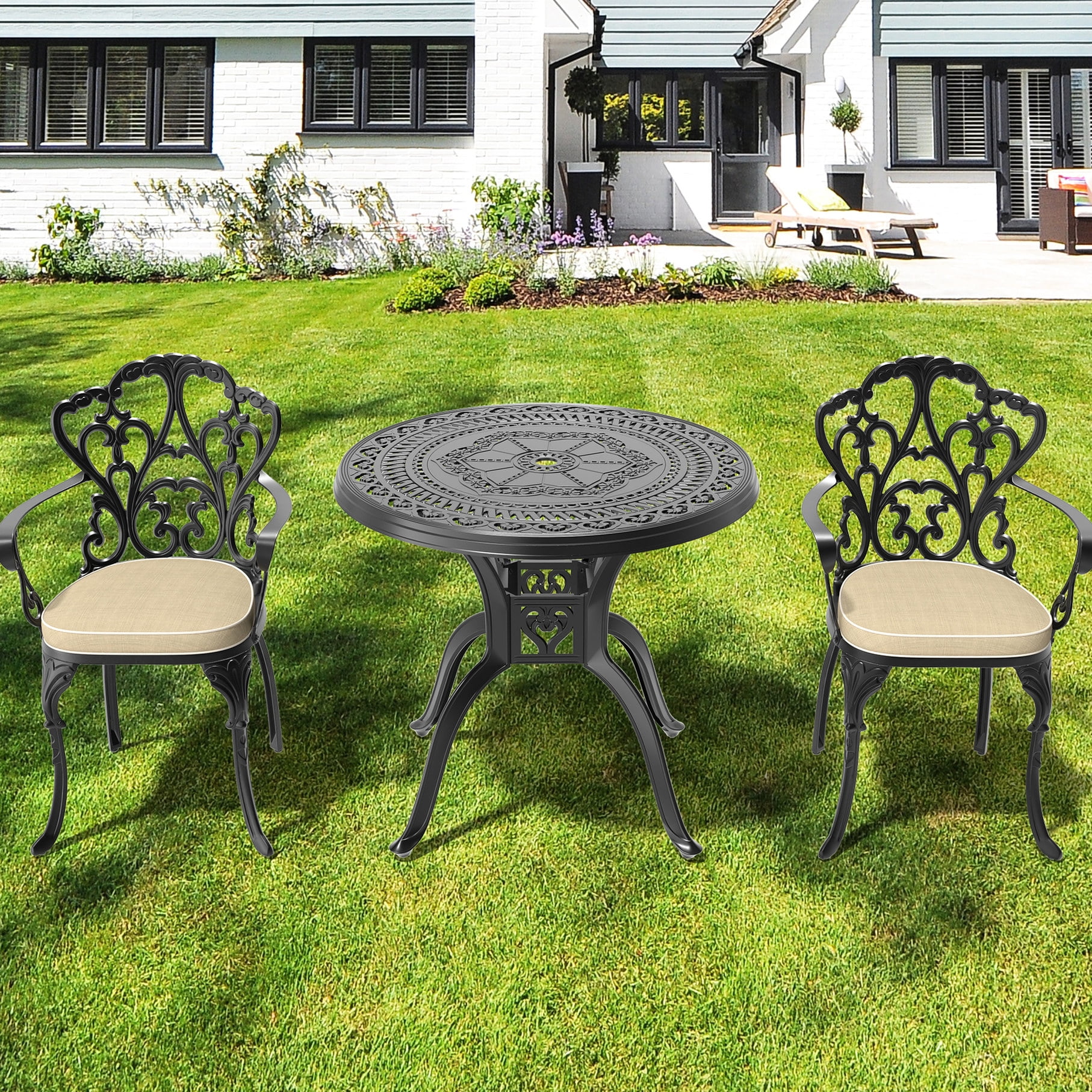 3-Piece Complete Patio Set | Traditional Casting Process | Water ...
