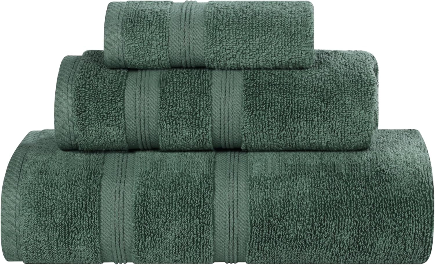 3-Piece Cotton Towel Set, Soft Plush Essential Towels, Bathroom Decor ...