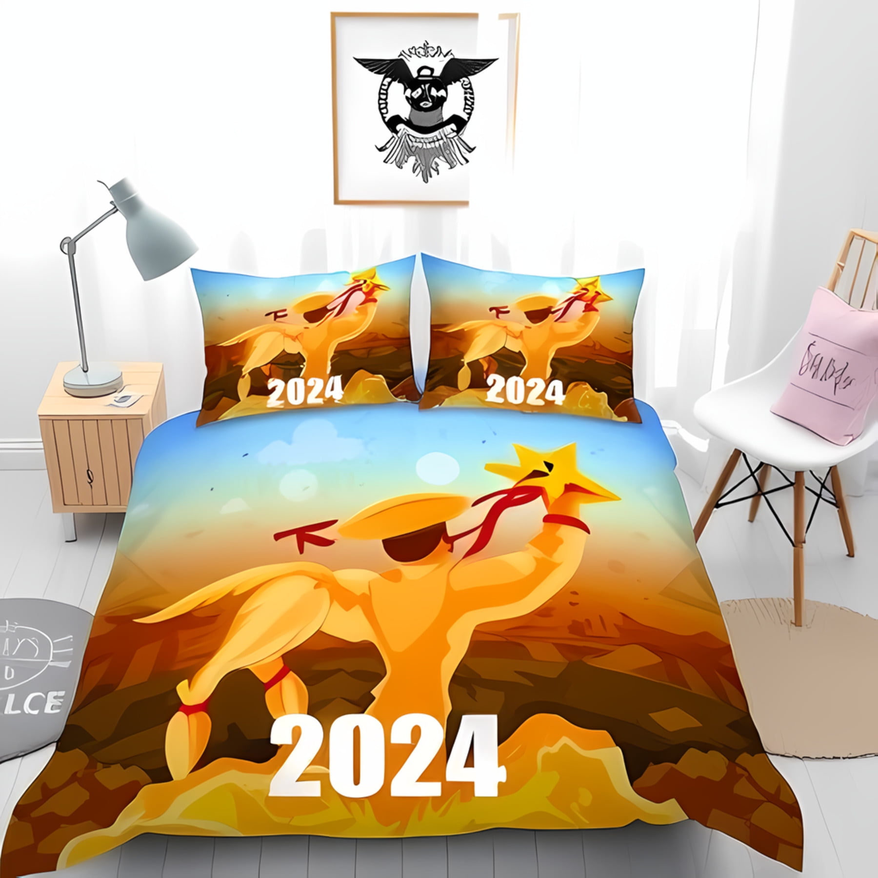 3-Piece Cowboy Star Duvet Cover Set - Vibrant Desert Landscape Bedding ...